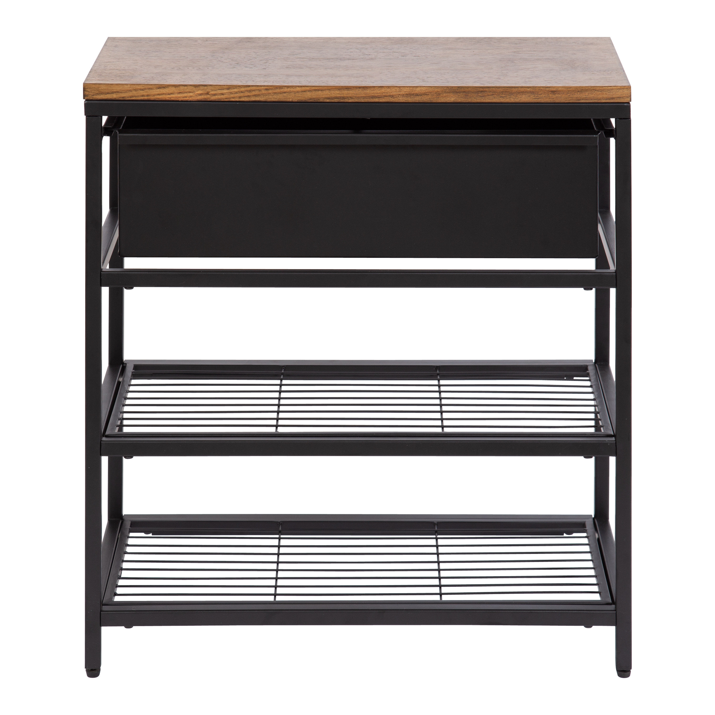 17 Stories Storage Table 24X12x26 Rustic Brown, Black | Wayfair