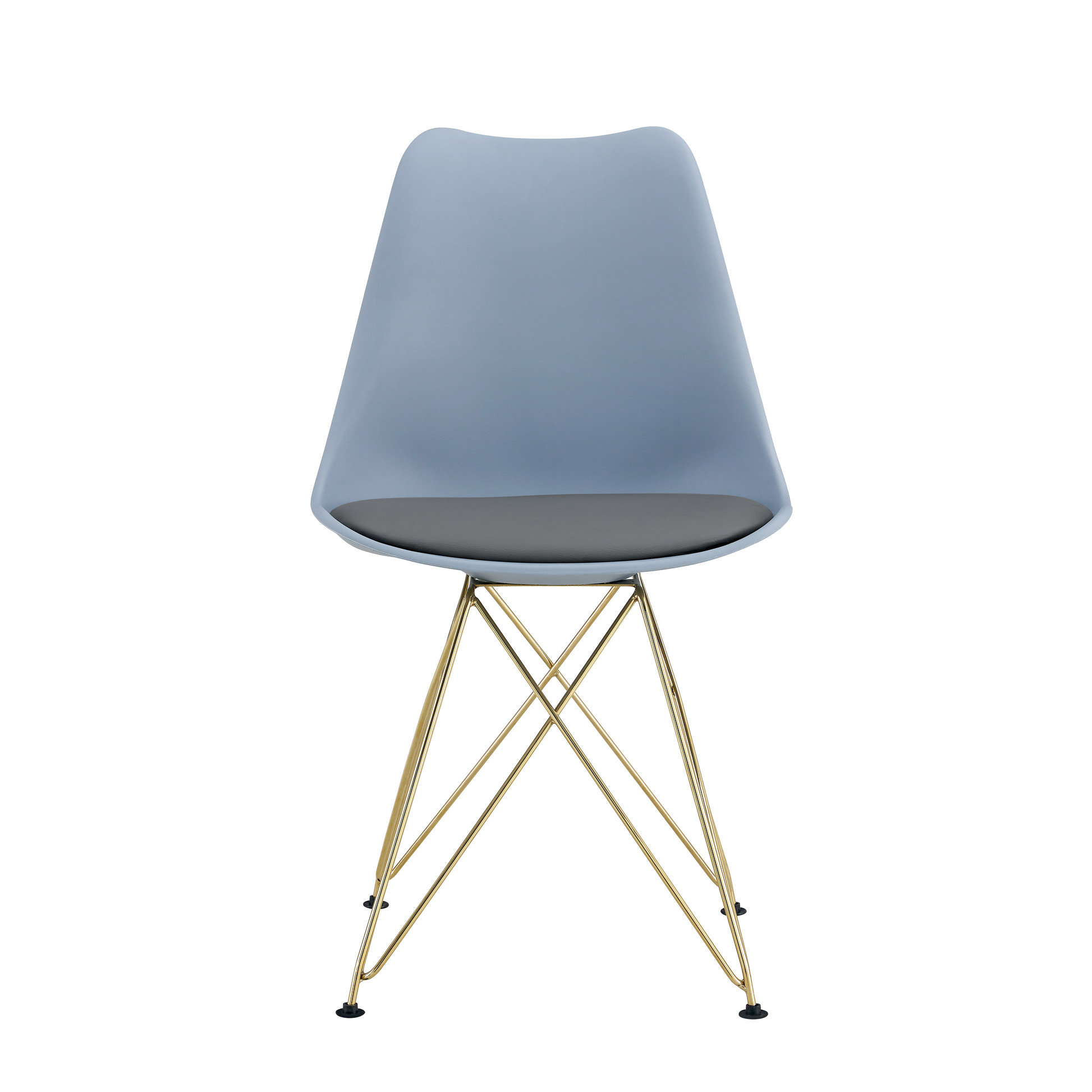 Corrigan Studio 4 Modern Chairs With Pu Shell Lounge Seat And Golden ...