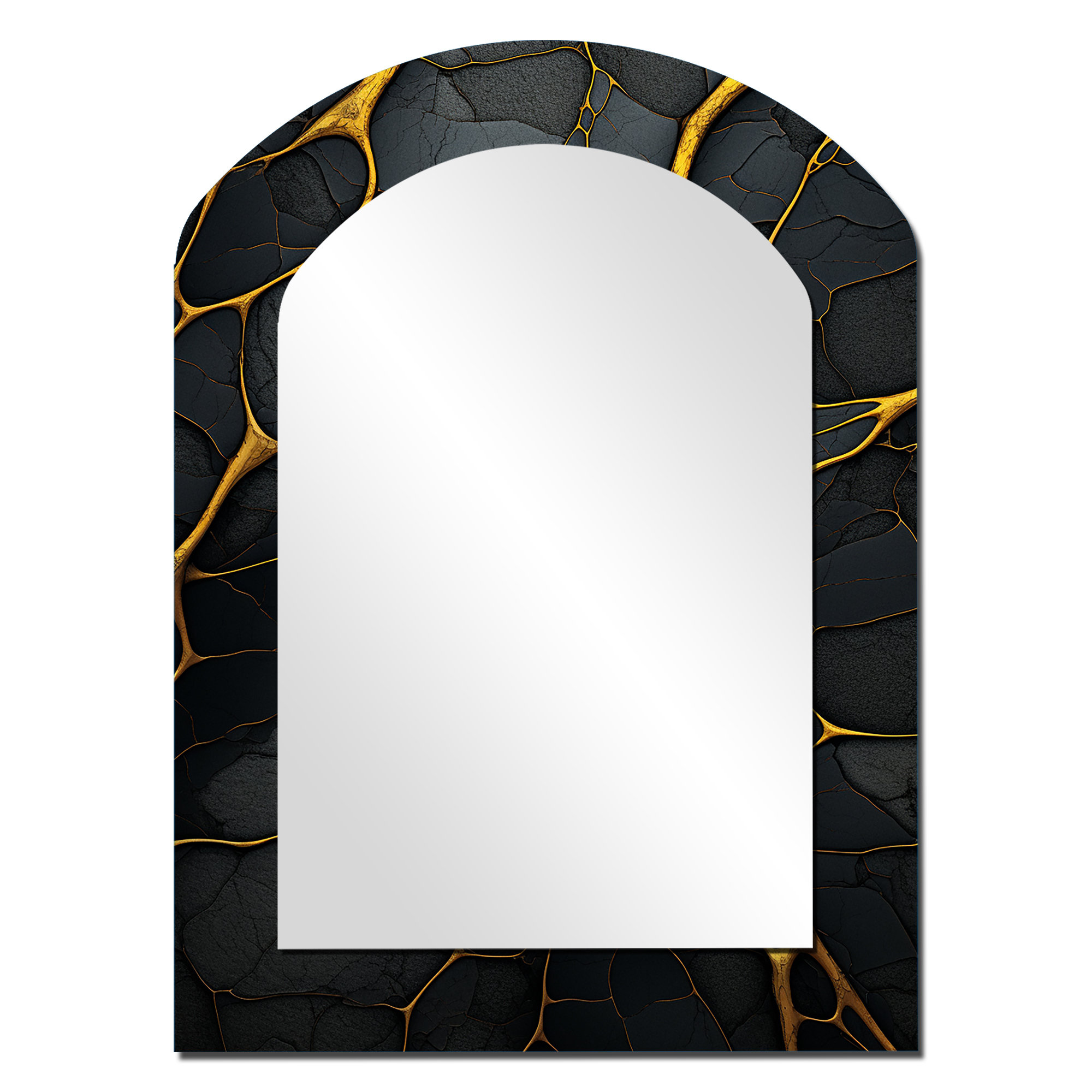 East Urban Home Volcano Volcanic Veins - Traditional Arch Wall Mirror ...