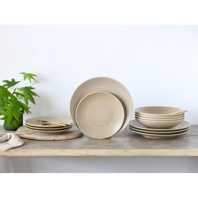Creatable Lava Stone Sand Dinnerware - Set of 12 | Wayfair.co.uk