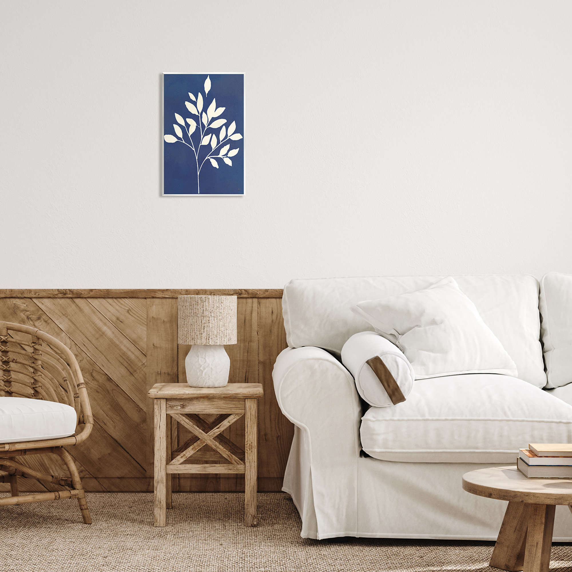 Stupell Industries Modern Leaf Sprig Botanical Abstract Stencil Shape ...
