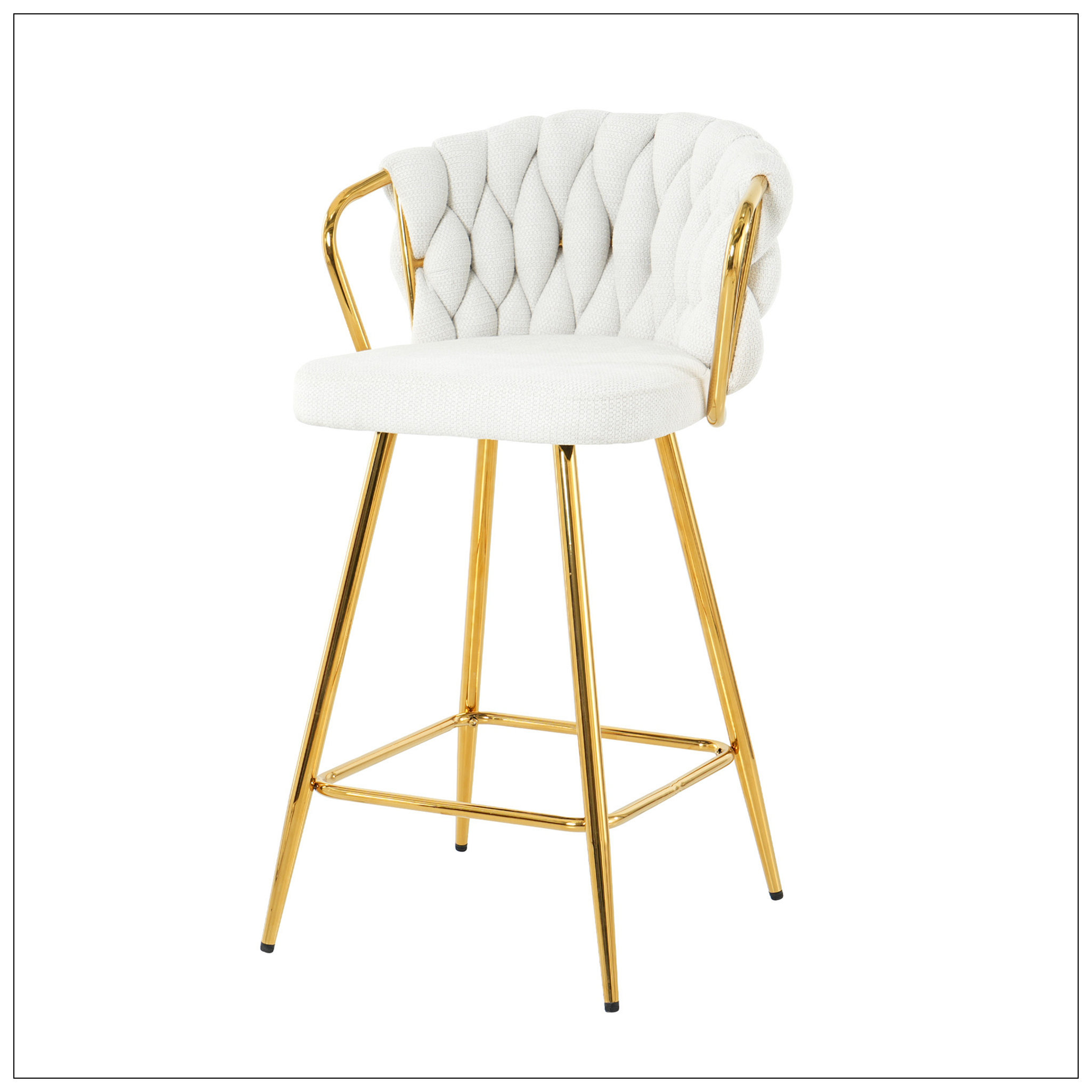 Everly Quinn Modern Design High Stool Gold Plated Legs Kitchen Dining ...