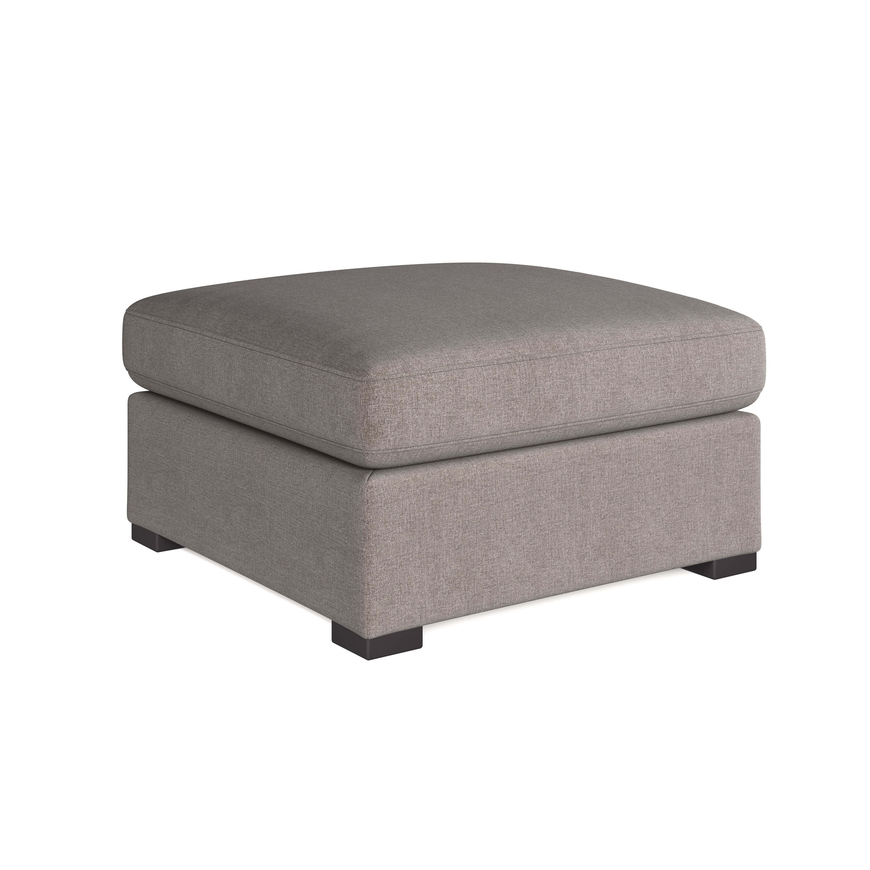 WOVENBYRD Bennett Flange Seam Modular Ottoman - Latte Brown Performance ...