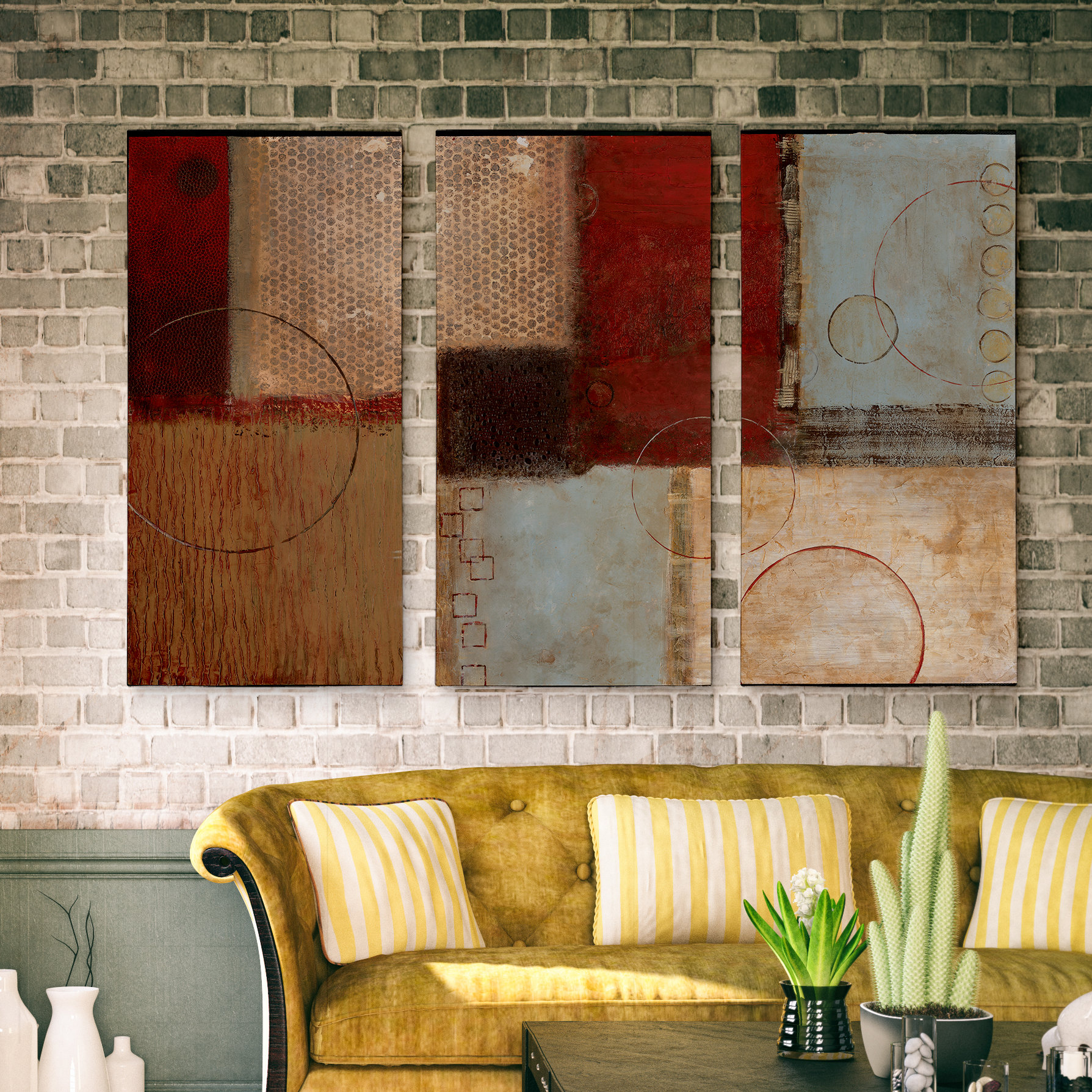 Fleur De Lis Living Seasons Go Round I - 3 Piece Wrapped Canvas Graphic ...