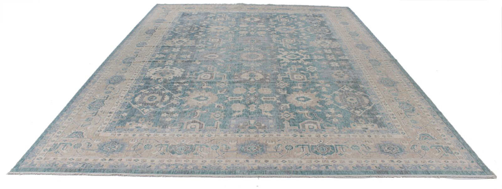 Home and Rugs 10x14 Blue and Beige Turkish Traditional Rug | Wayfair