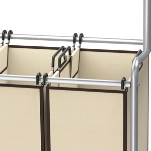 Kazoo Heavy Duty 3 Bag Extendable Laundry Sorter Cart With Hanging Bar ...