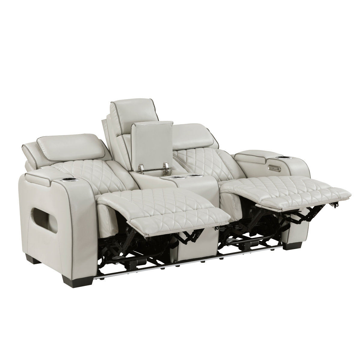 Orren Ellis Fairway Power Double Reclining Loveseat with Centre Console ...