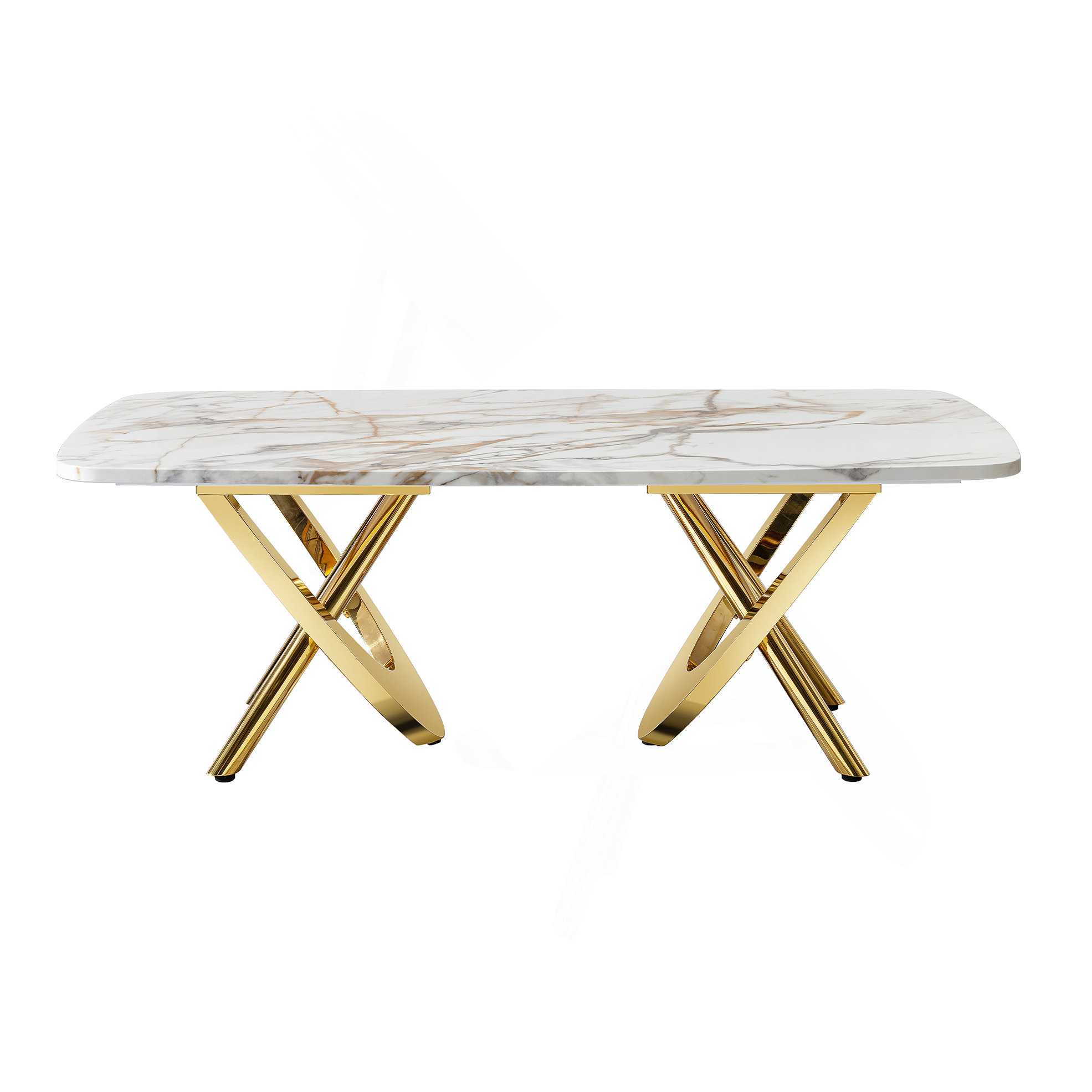 Mercer41 Gold stainless steel marble pattern coffee table | Wayfair