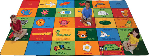Carpets for Kids Printed Bilingual Alphabet Blocks Area Rug - Wayfair ...