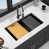 TUOXIN Black Quartz Composite Sink 30X19" - Undermount Workstation ...
