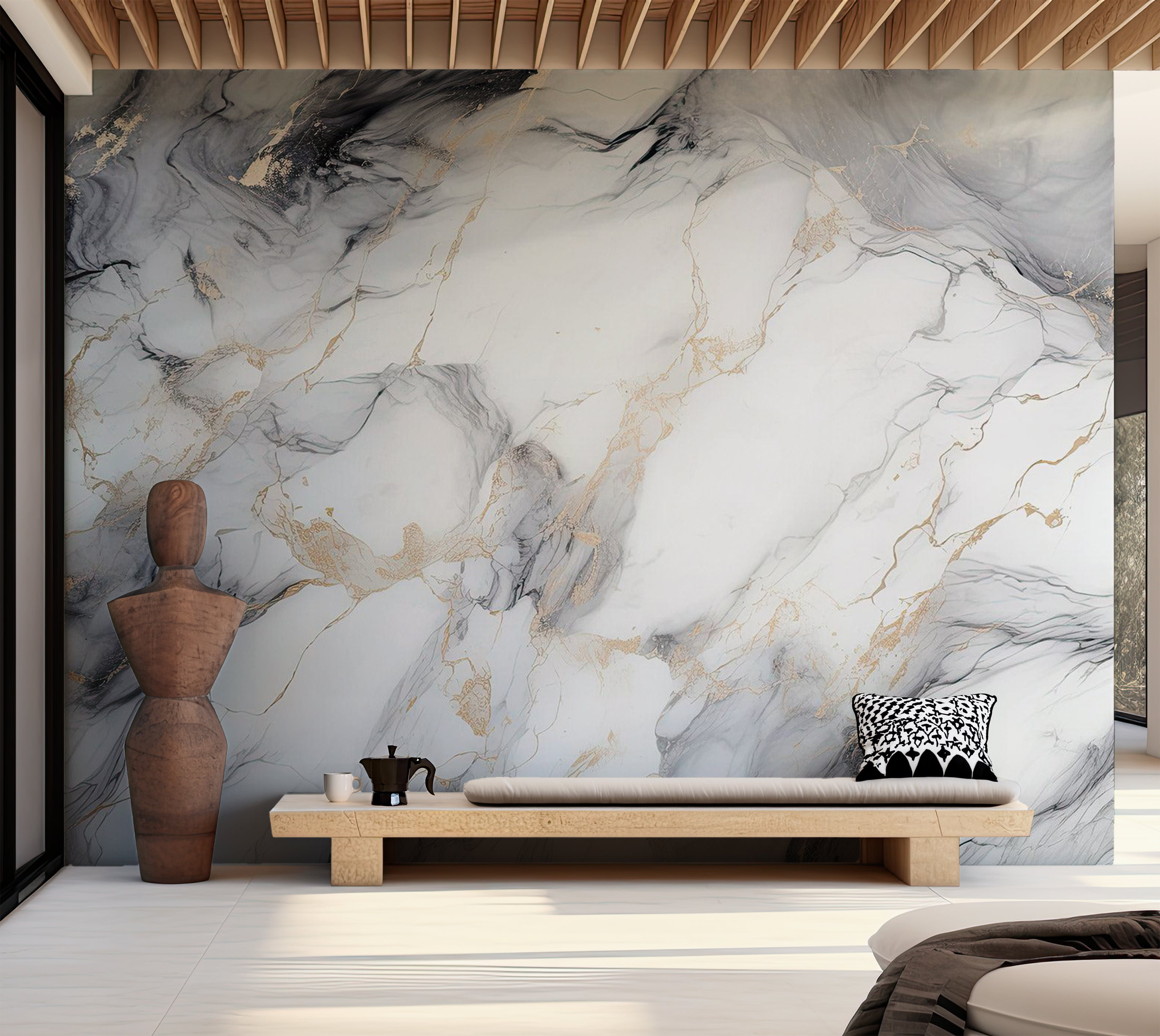 Orren Ellis Surface Background Wallpaper Wall Mural - Elegant Marble ...