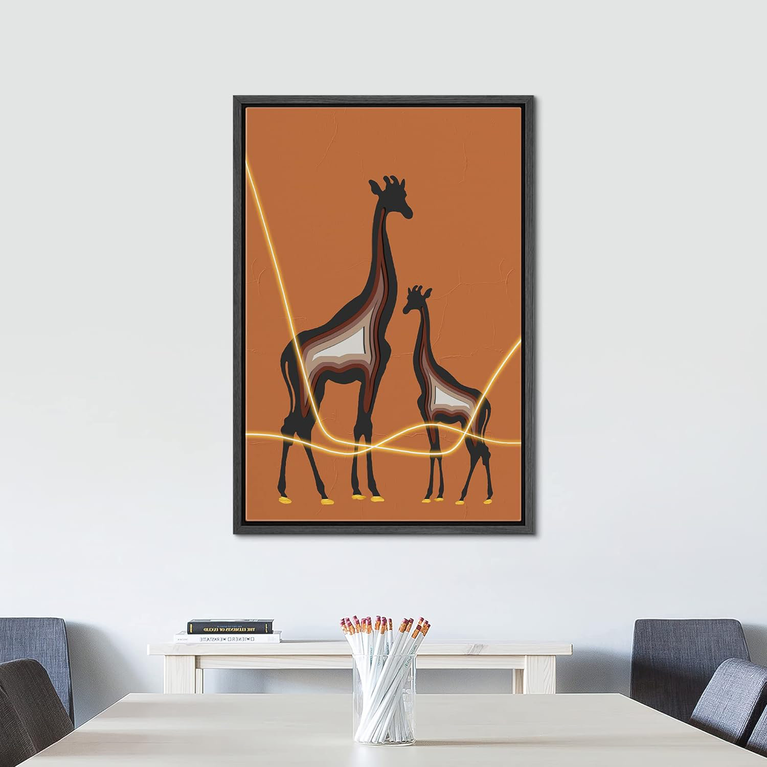 IDEA4WALL Bright Preppy Animals IDEA4WALL Framed Canvas Print Wall Art ...