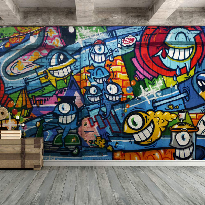 IDEA4WALL Vibrant Graffi Street Paint Colorful Graffiti Paintable Wall ...