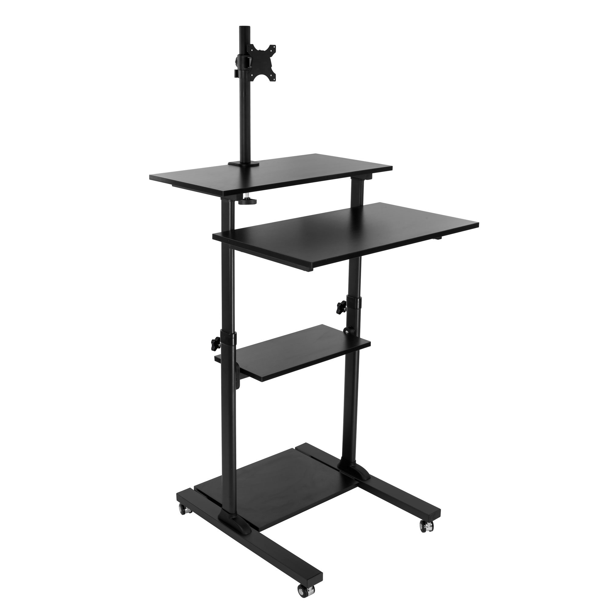Mount-It! Mobile Stand Up Desk, Height Adjustable Computer Work Station ...