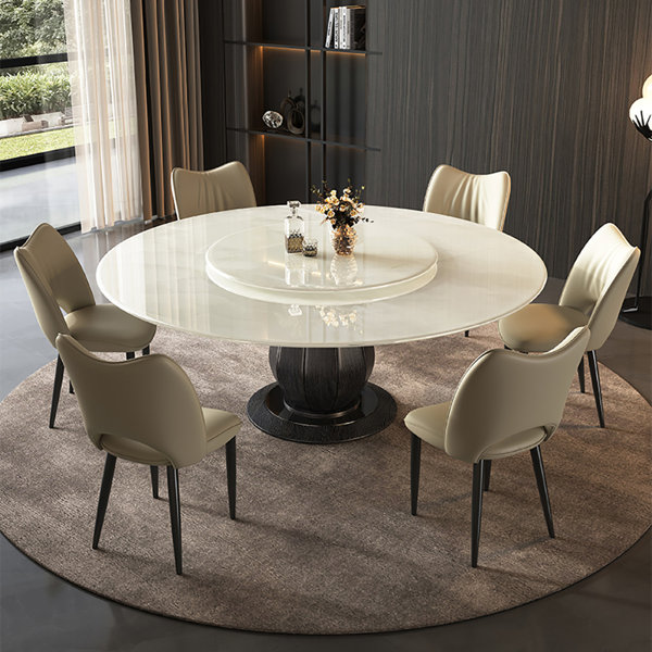 PEPPER CRAB 7 - Piece Marble Top Pedestal Dining Set - Wayfair Canada