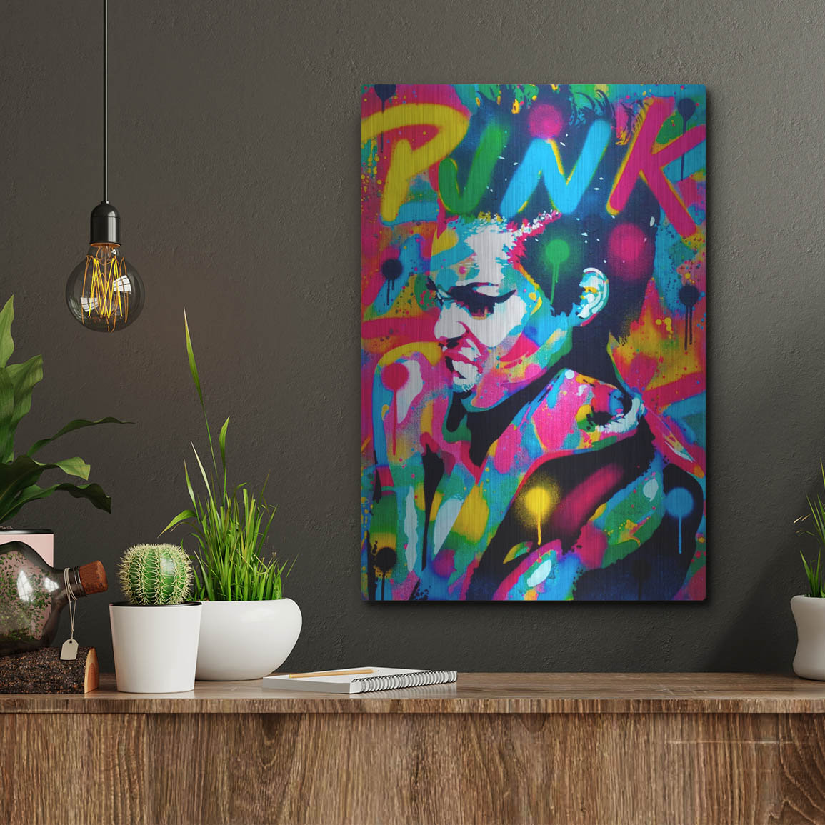 Ebern Designs 'Punk' by Abstract Graffiti Metal Wall Art | Wayfair