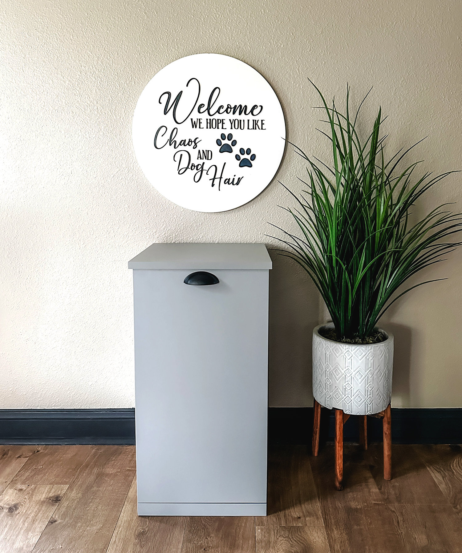 Third Life Supply Gray Storage Gray Bin With Black Handle | Wayfair