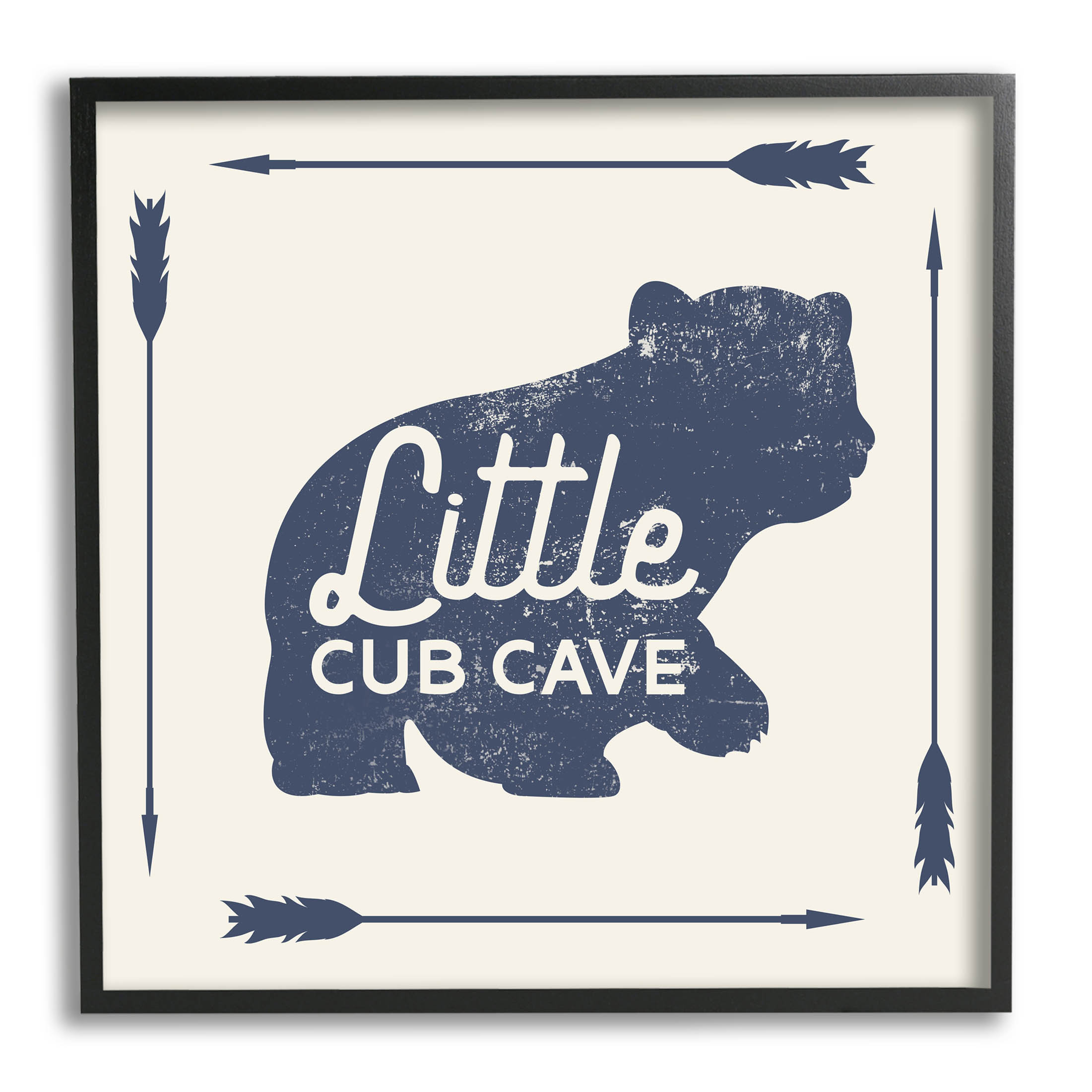 Trinx Little Cub Cave Bear Sign by Lil' Rue - Graphic Art on Wood | Wayfair