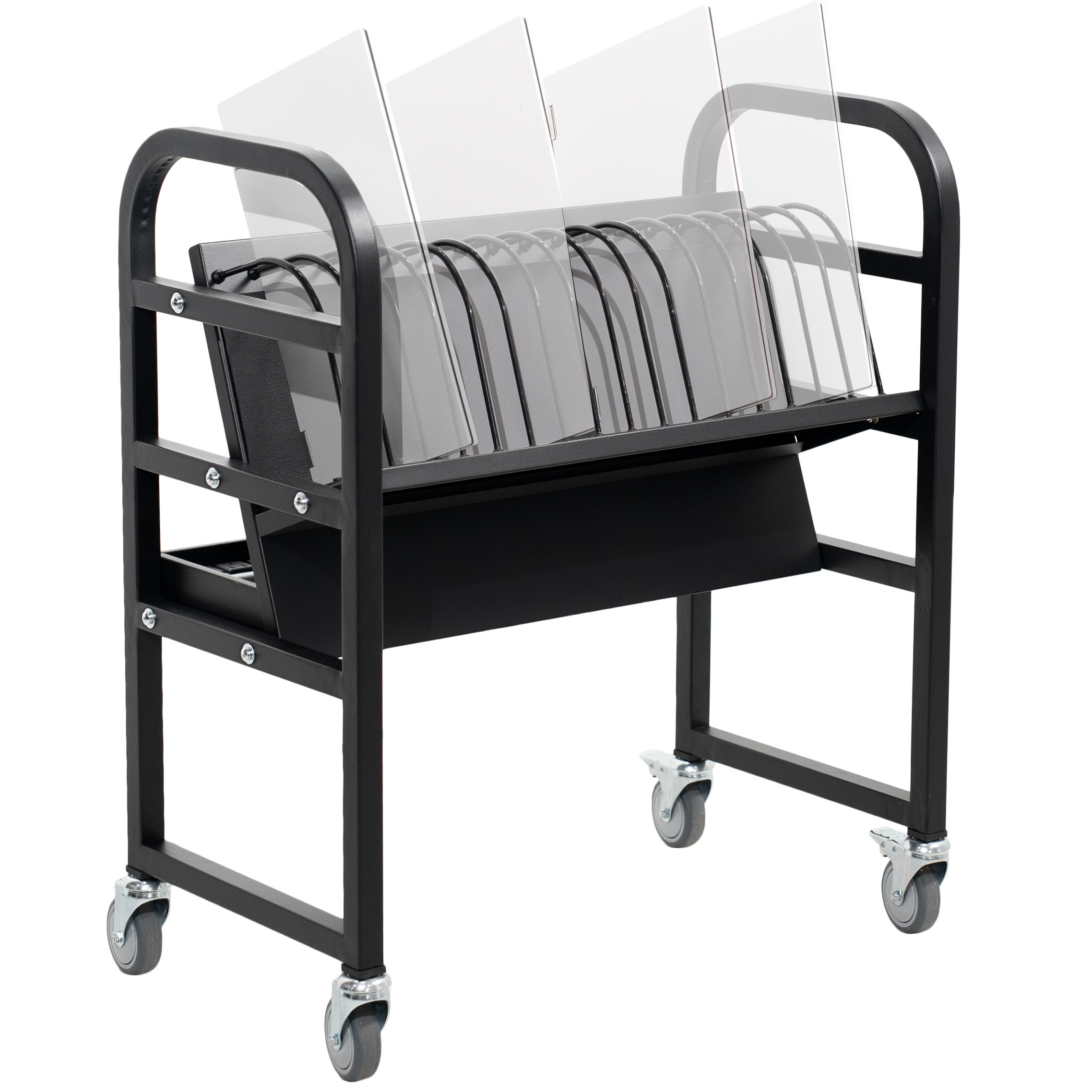 VIVO Black 16-Device Mobile Open Charging Cart | Wayfair