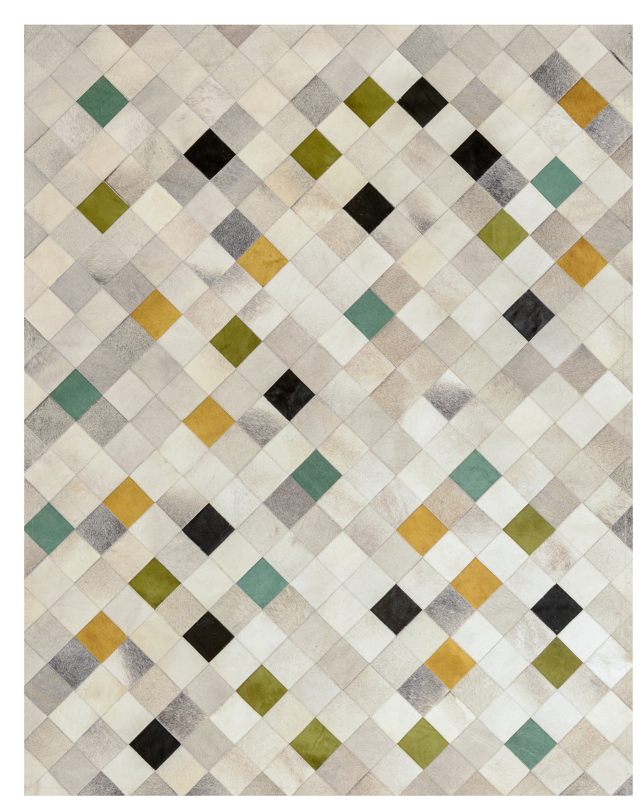 Art Hide Falling Squares Rectangle 5'2" x 6'6" Cowhide Argyle Area Rug ...