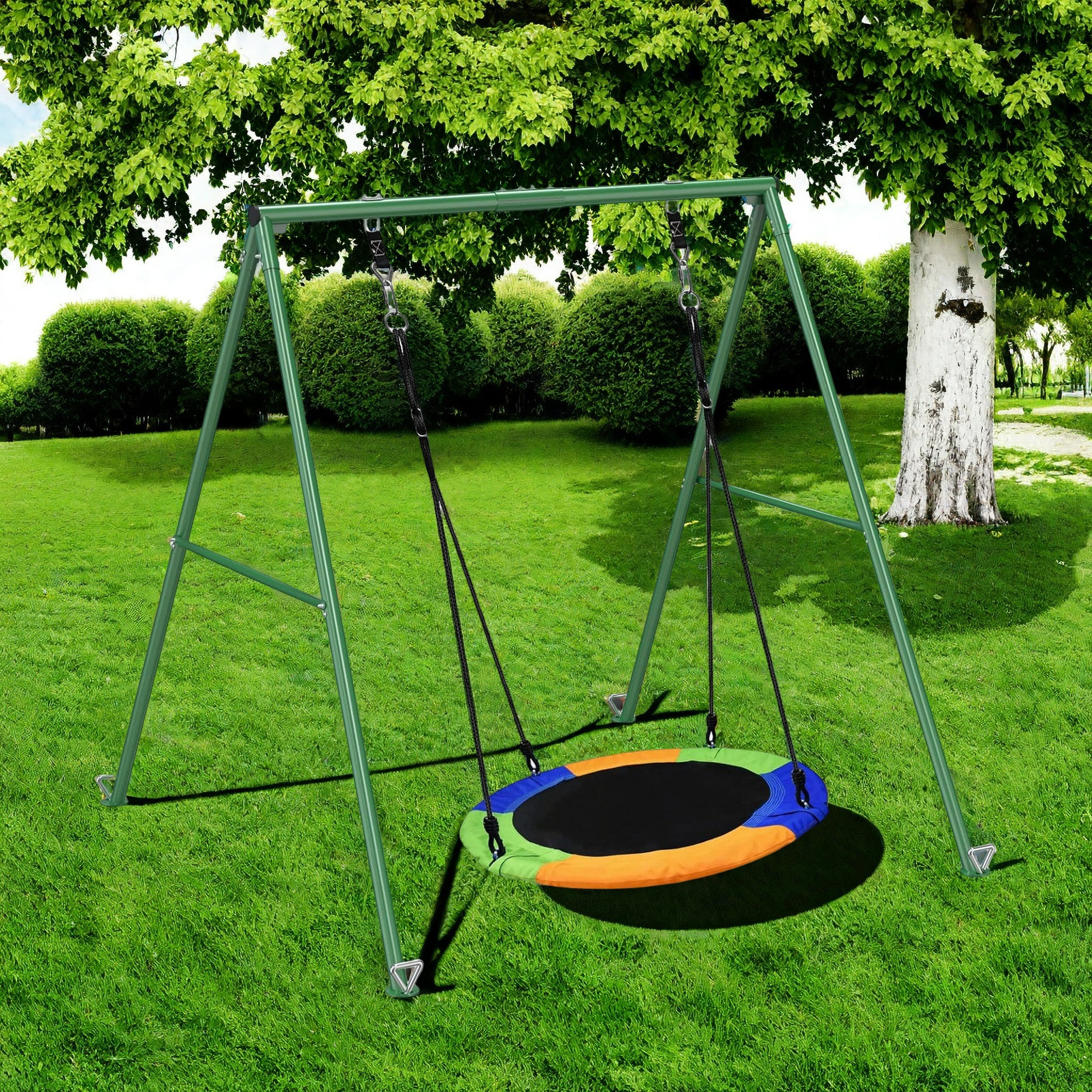 DOCOSA 440Lbs Capacity Flying Saucer Swing Set With Heavy Duty A-Frame ...