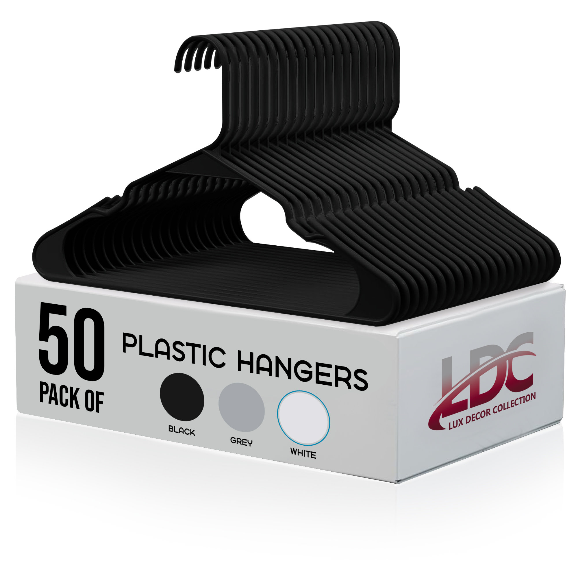 Lux Decor Collection Plastic Hanger Space Saving Non-Slip Standard ...