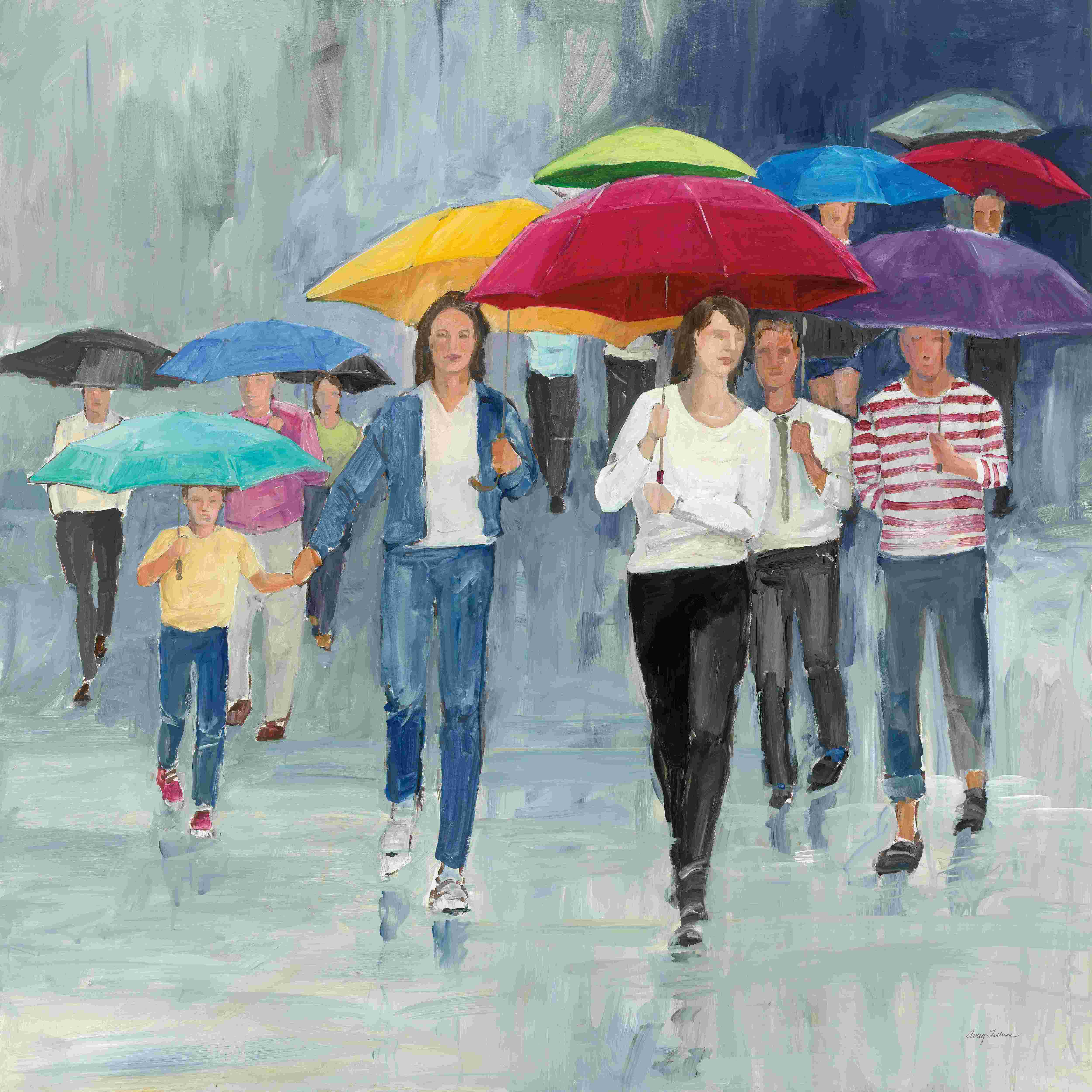 Mercer41 Just Walkin in the Rain - Wrapped Canvas Print | Wayfair