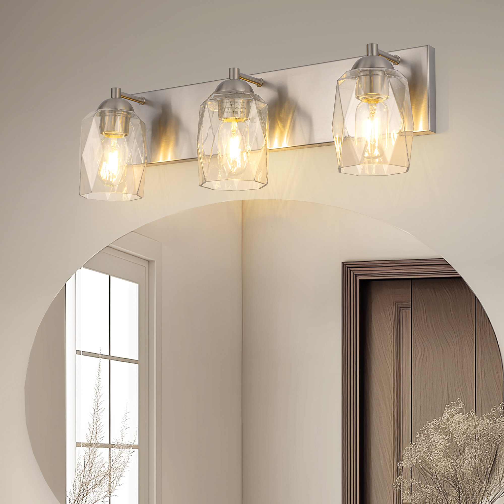 Breakwater Bay Modern 3-Light Vanity Fixture With Silver Finish And ...