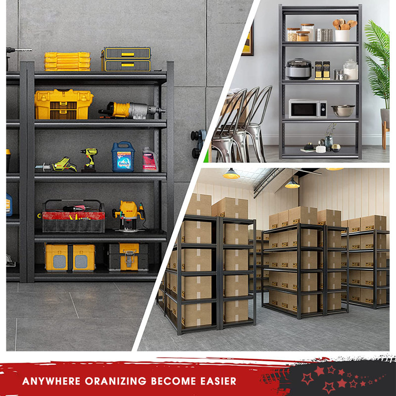 Rebrilliant Labryan 5-Tier Adjustable Metal Shelving Unit, Heavy Duty ...