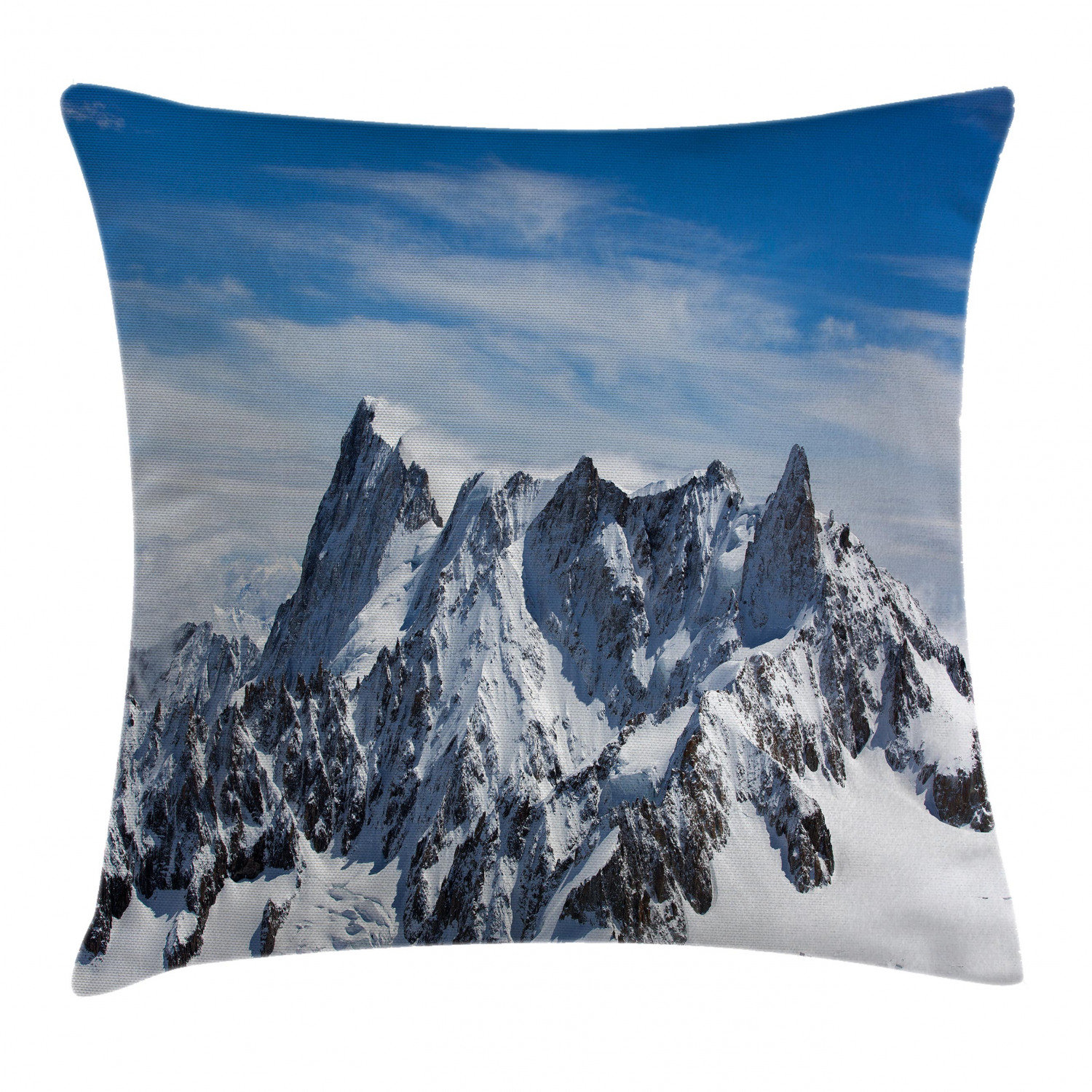 Ambesonne Picturesque Mont Blanc Cliff to Clouds Indoor / Outdoor ...