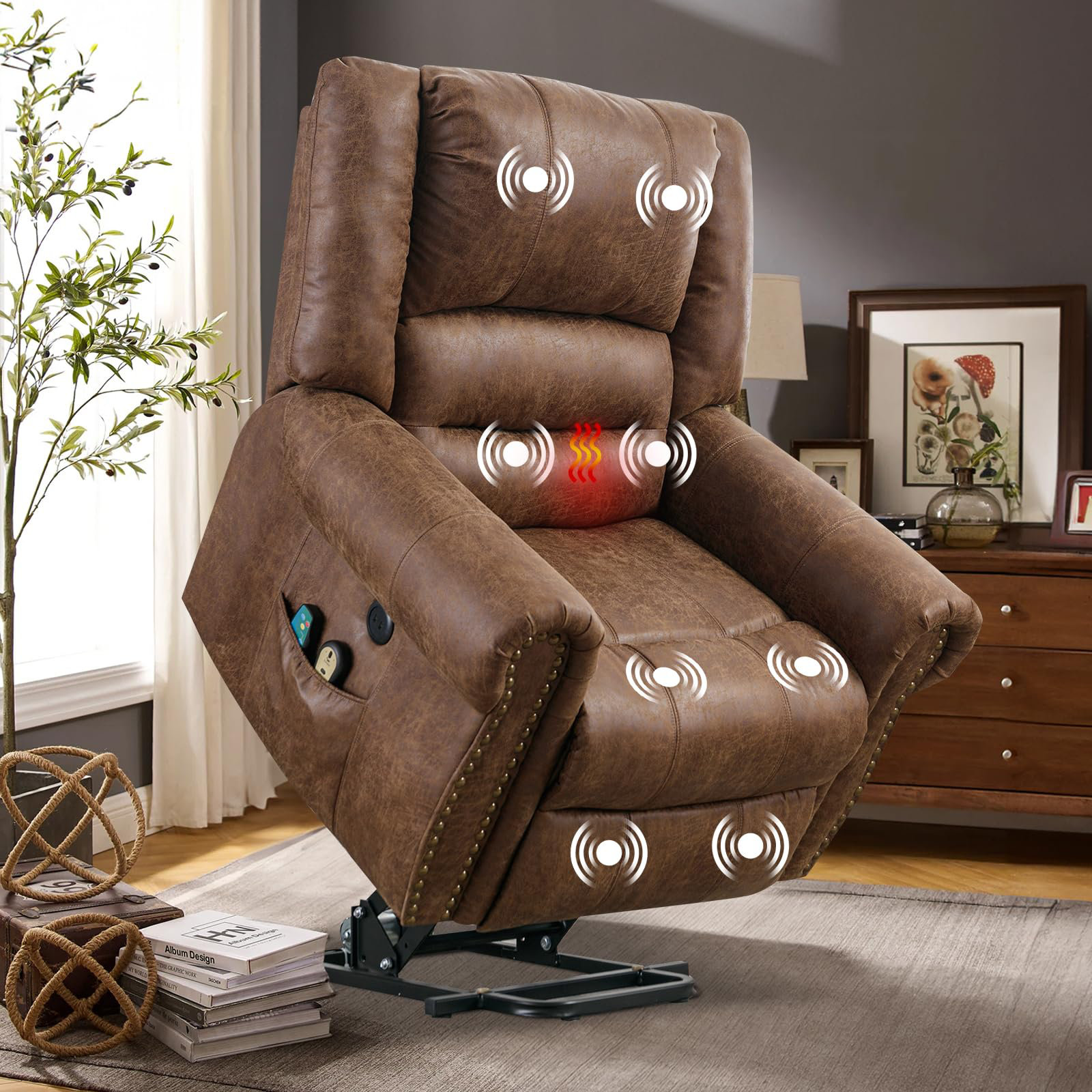 Lark Manor™ Baugus Upholstered Lift Assist Recliner & Reviews | Wayfair