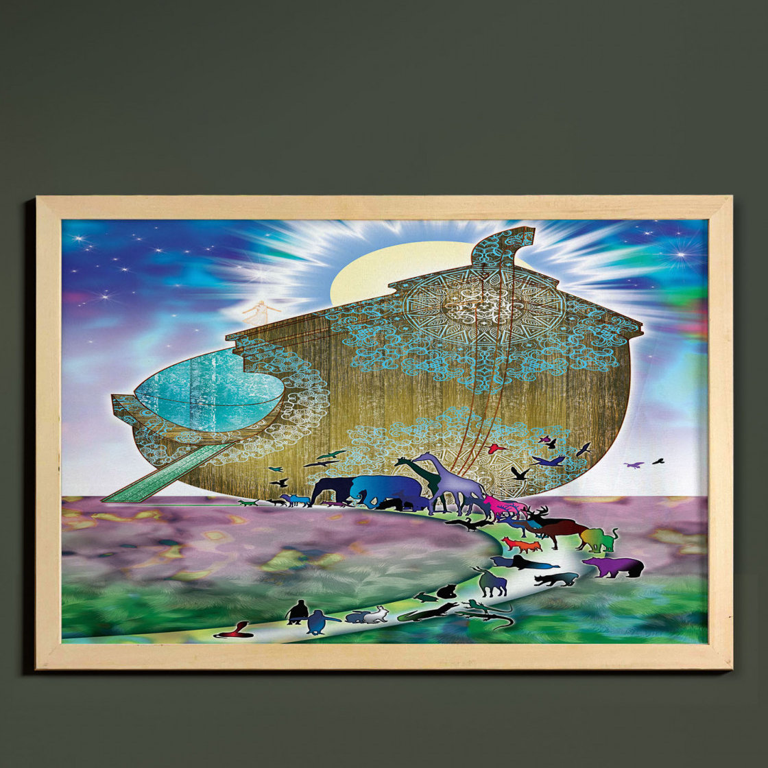 East Urban Home Ambesonne Colourful Wall Art With Frame, Animals Of The ...