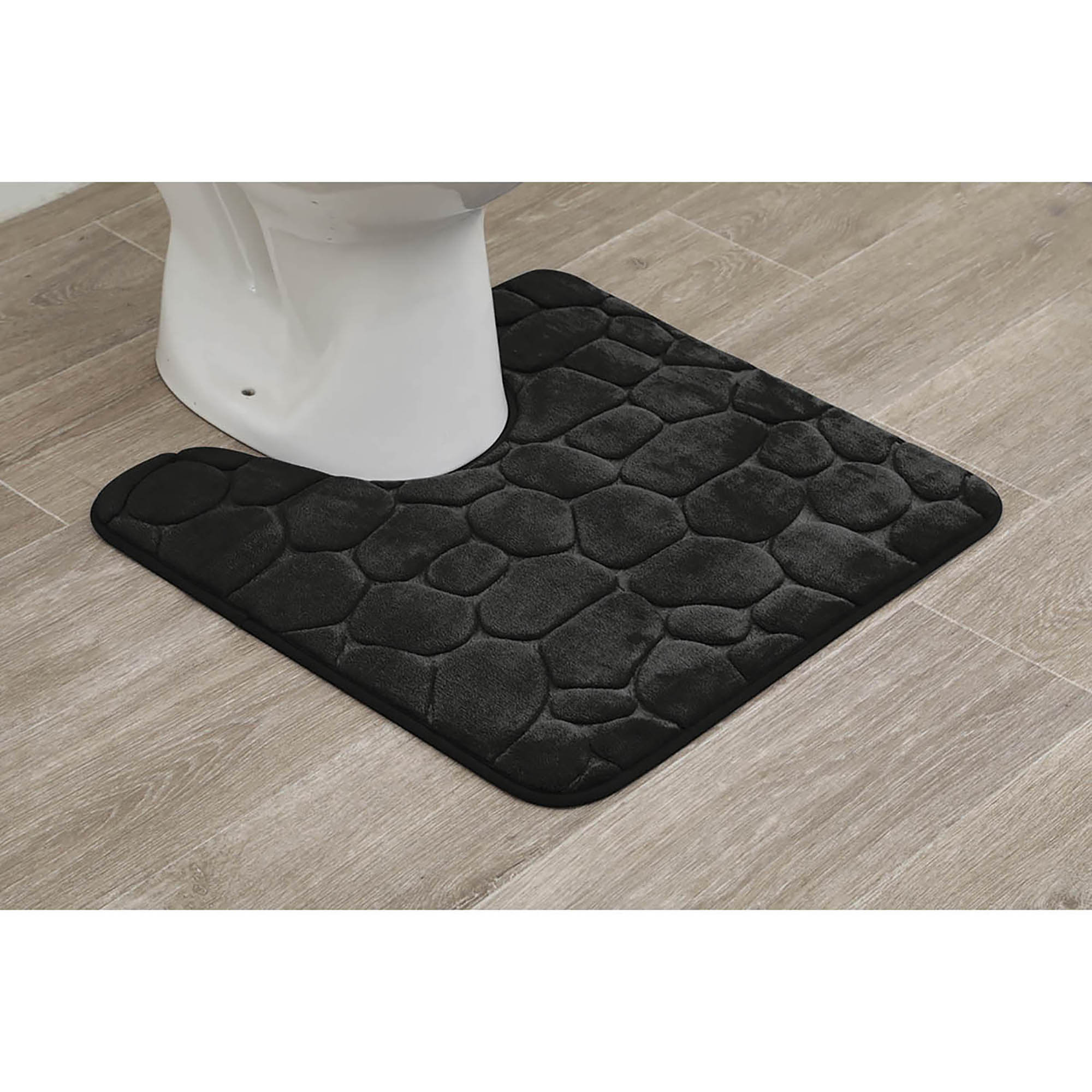 Evideco Contour Bath Rug Memory Foam Mat 3D Pebble 20”L x 20”W ...