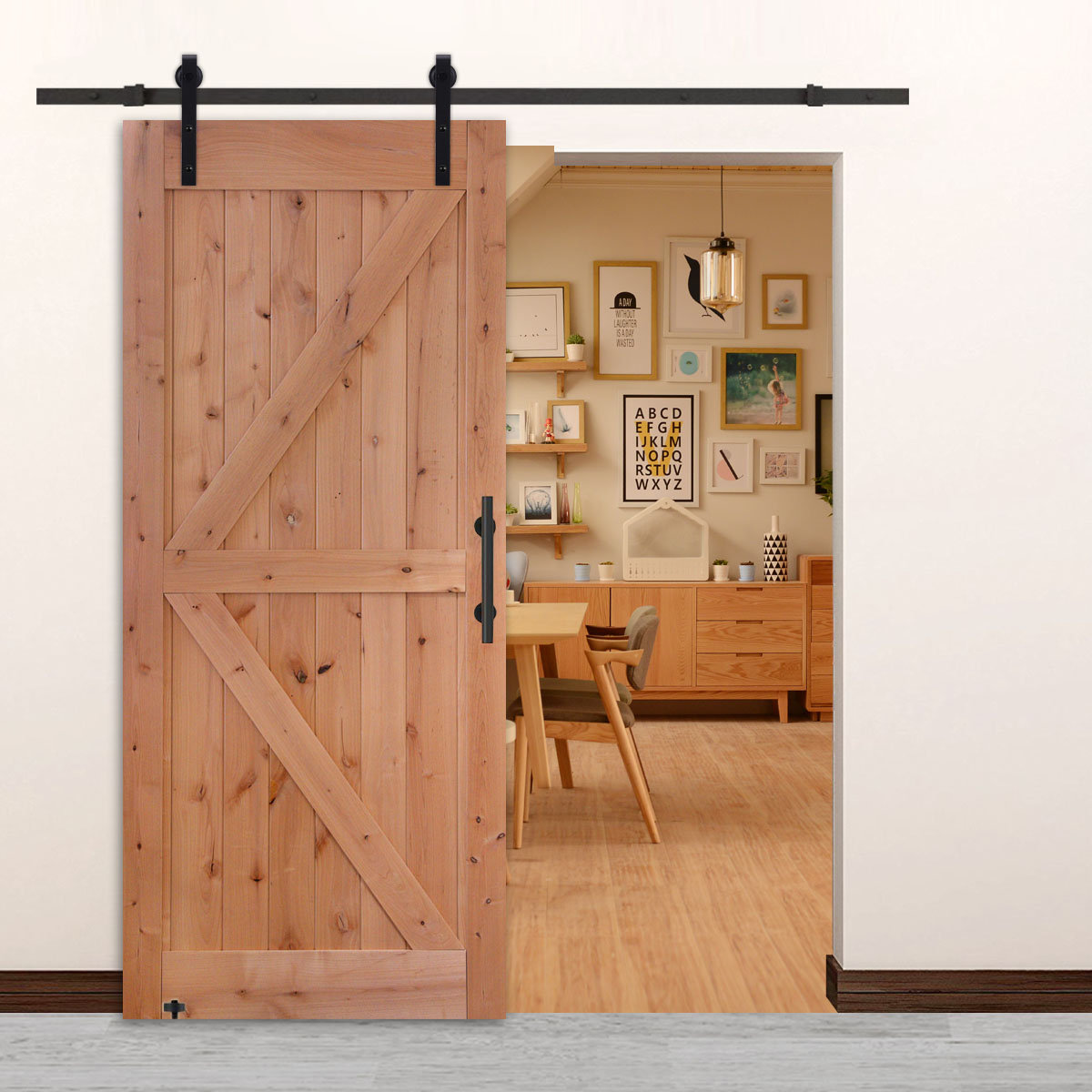 Lubann Paneled Wood Unfinished Hand-Built Barn Door without ...