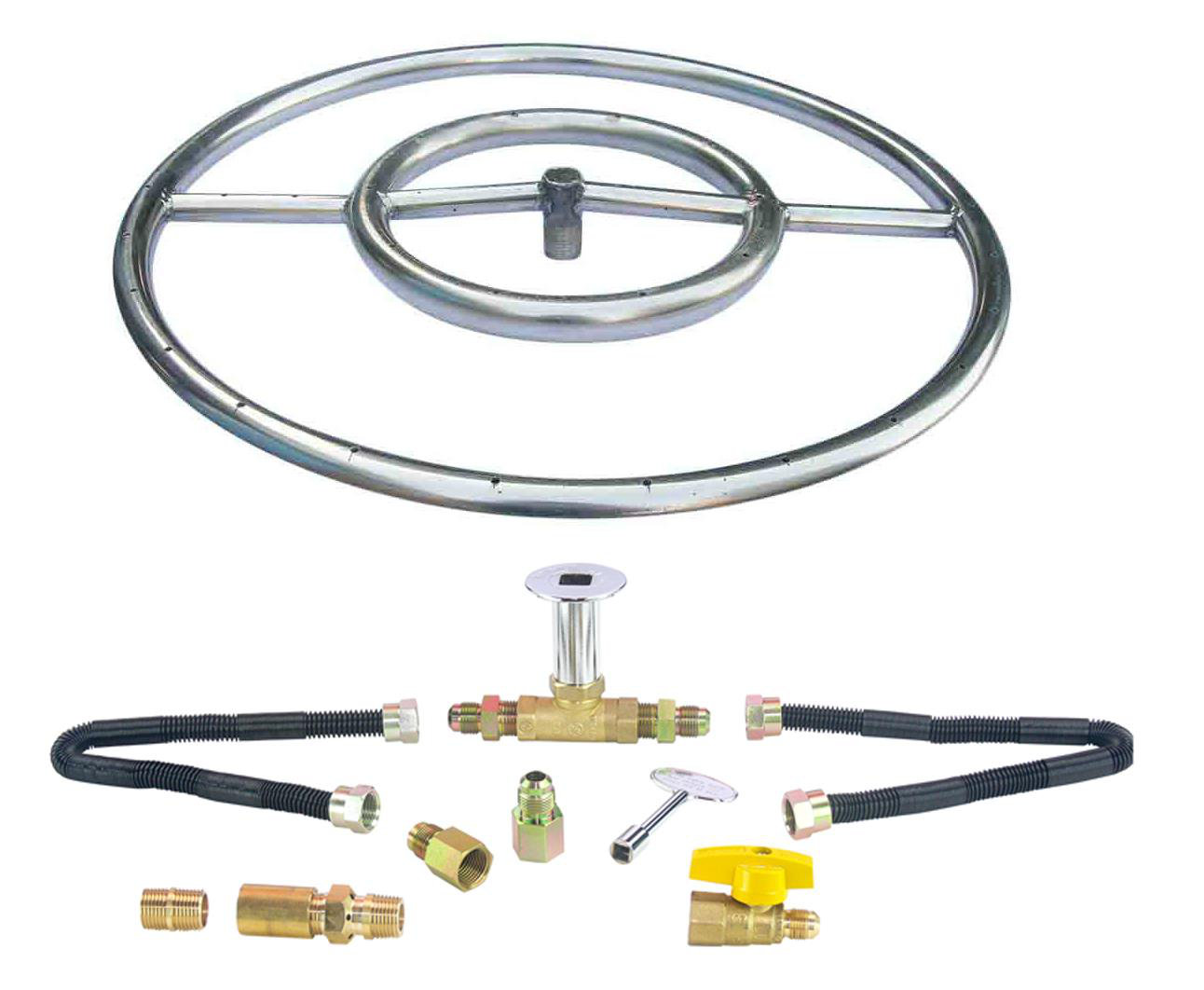 Dreffco Stainless Steel Fire Pit Burner Ring with Deluxe Liquid Propane ...