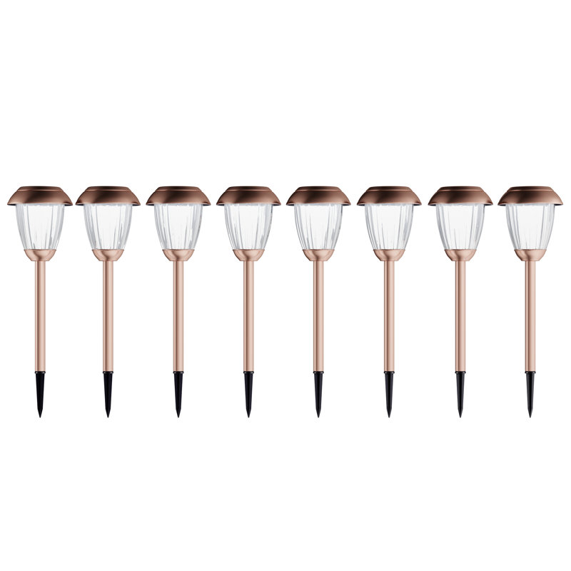 Pure Garden 8 Solar Outdoor Lights - 16-Inch-Tall Stainless-Steel Stake ...