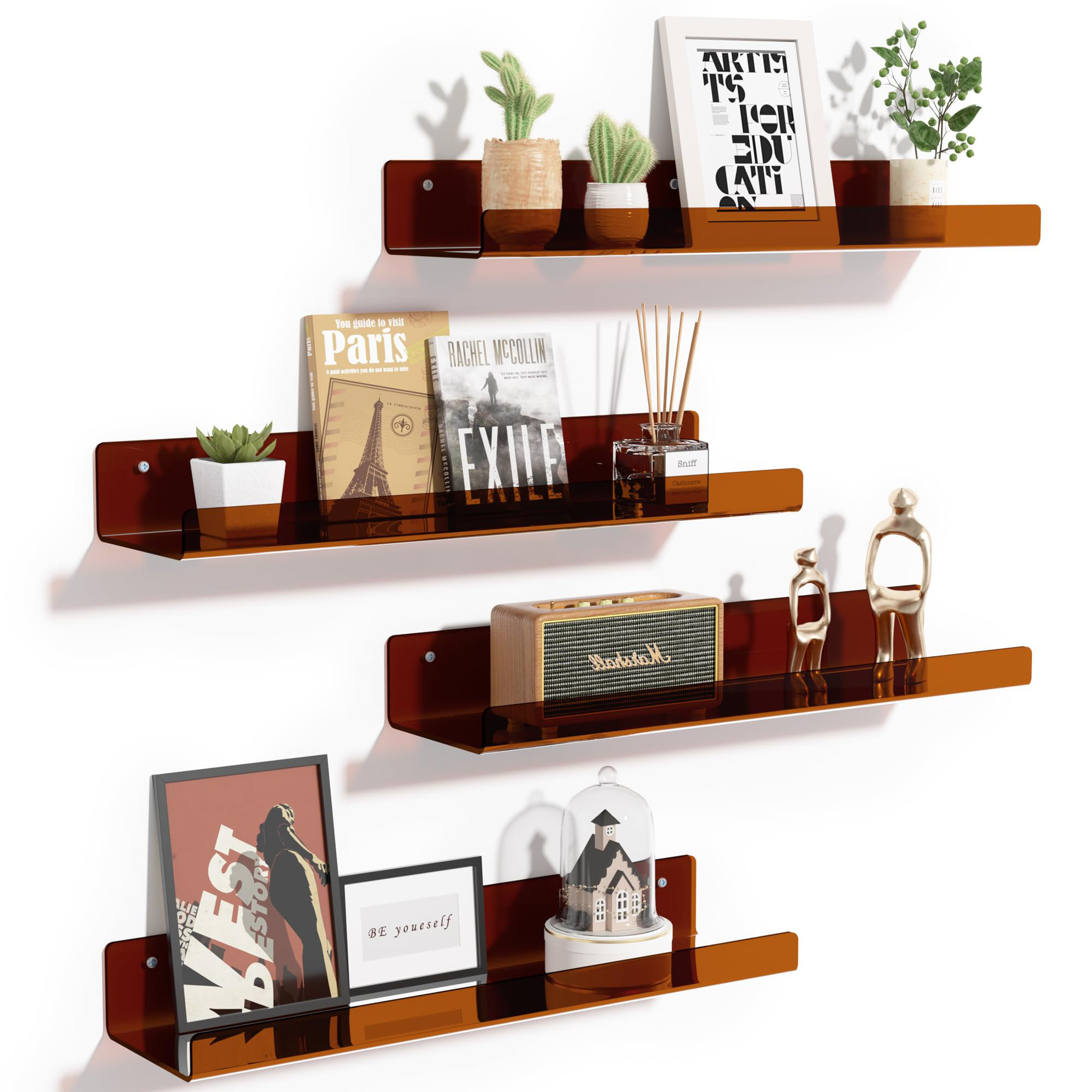 Wrought Studio Emsworth Plastic / Acrylic Floating Shelf | Wayfair