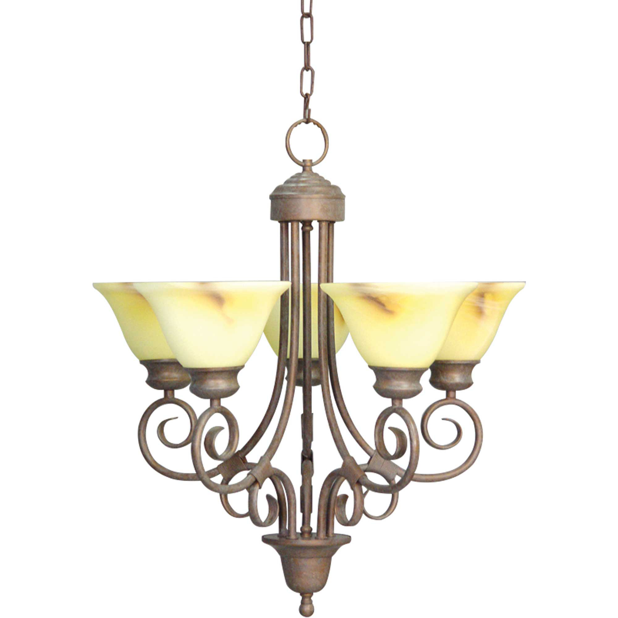 Canora Grey 5-Light Prairie Rock Chandelier With Alabaster Glass Shades ...
