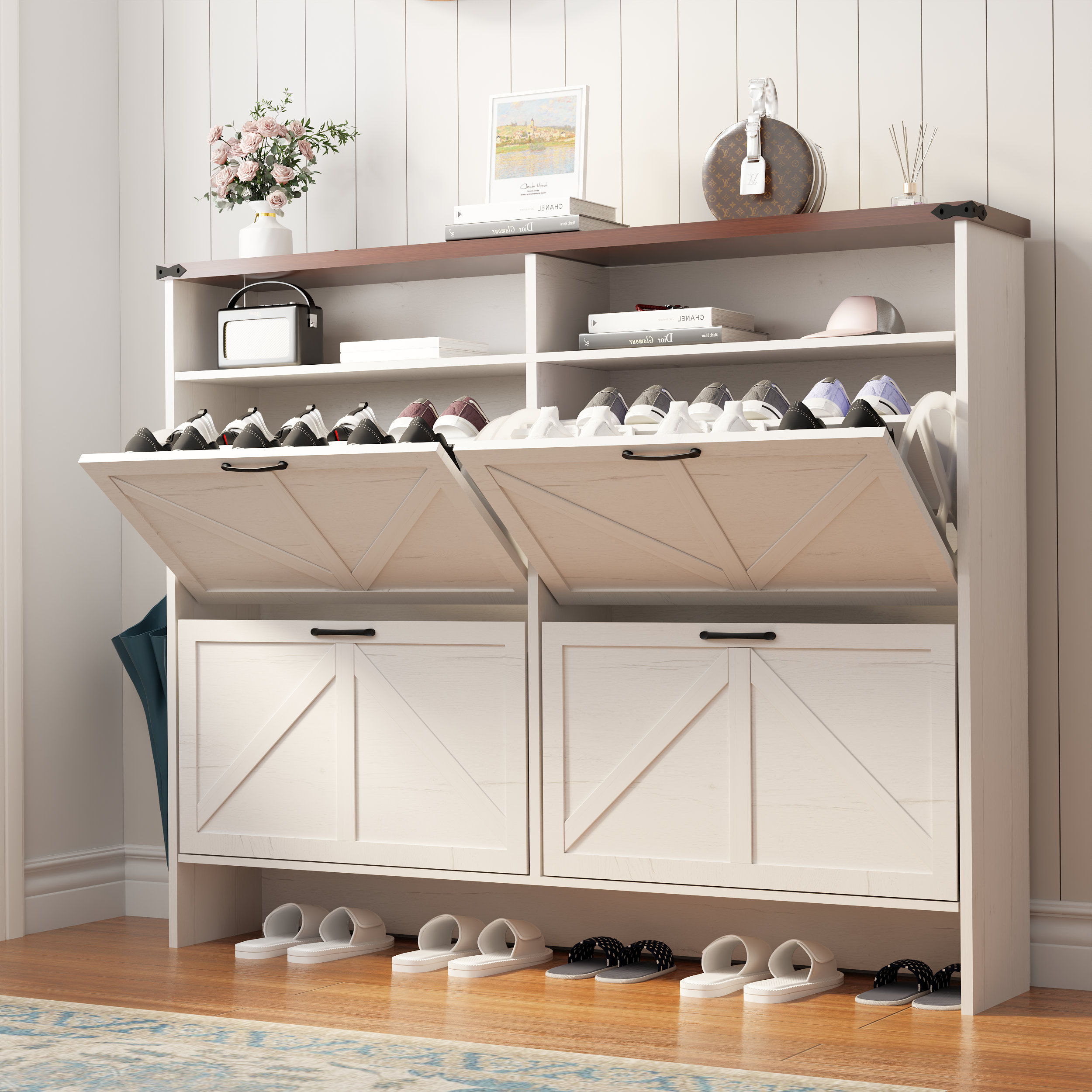 Gracie Oaks 32 Pair Stackable Shoe Storage Cabinet - Wayfair Canada