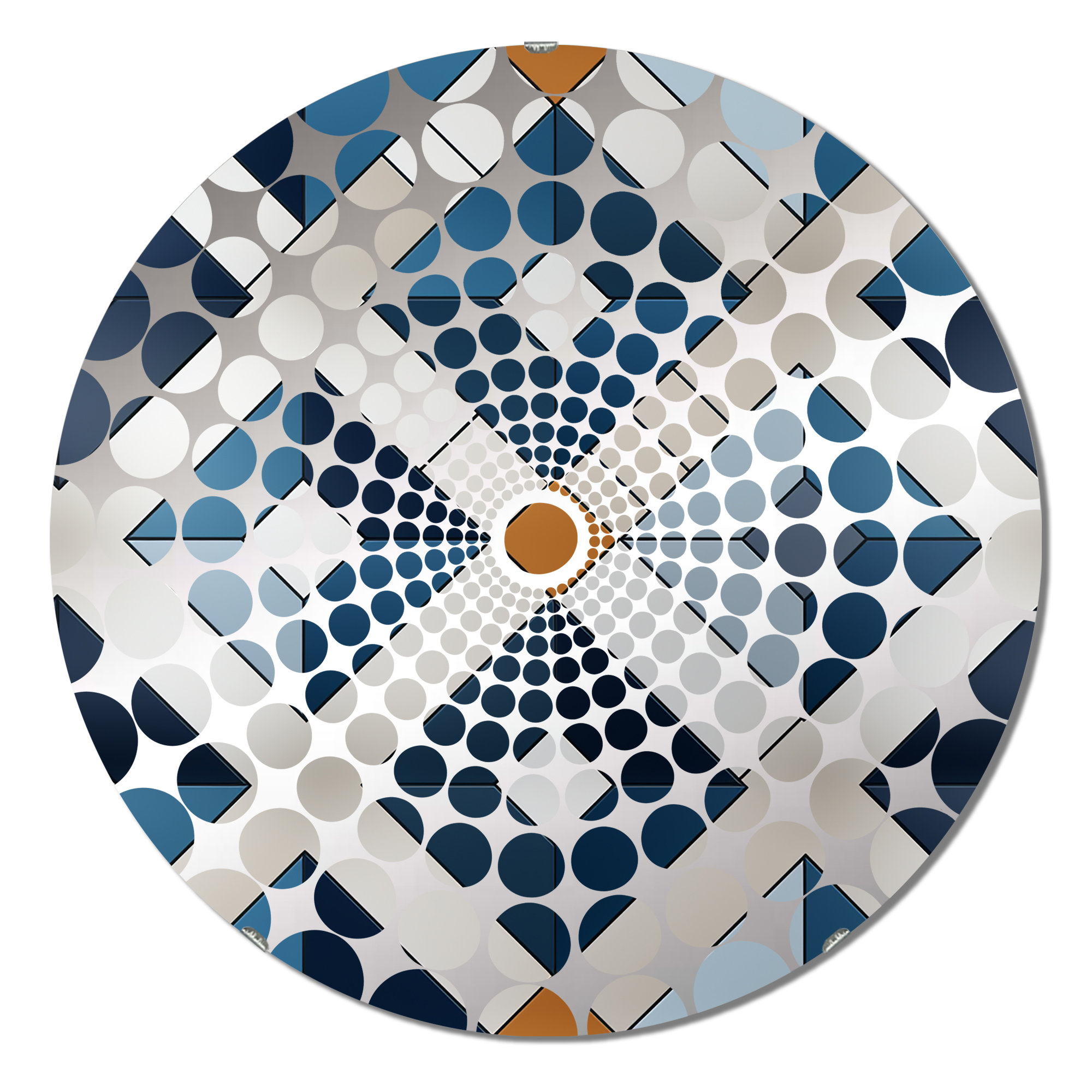Design Art Nordic Cobalt Blue Tiles - Concentric Circles Decorative ...