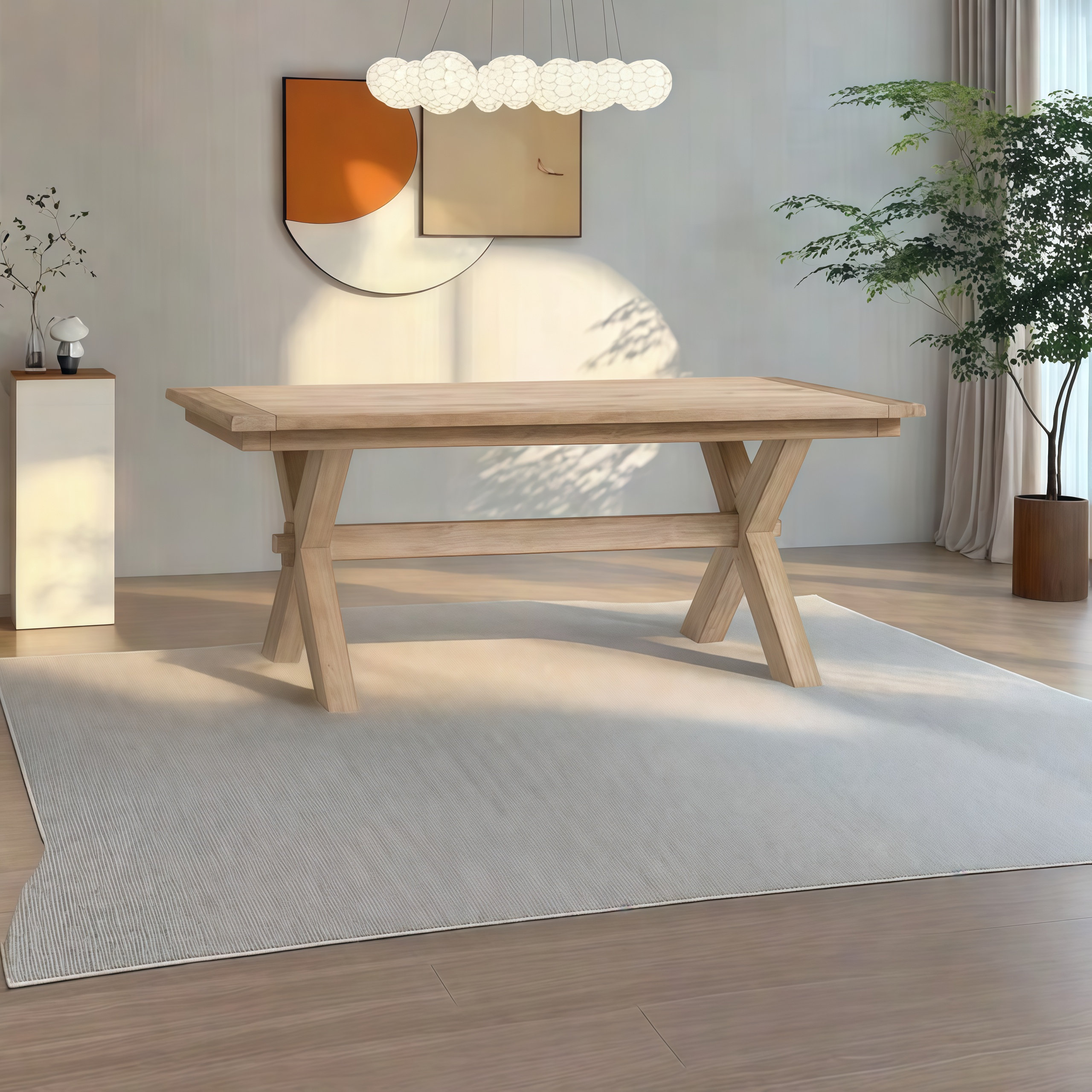 Gracie Oaks Rectangular Burlywood Solid Wood Dining Tables | Wayfair