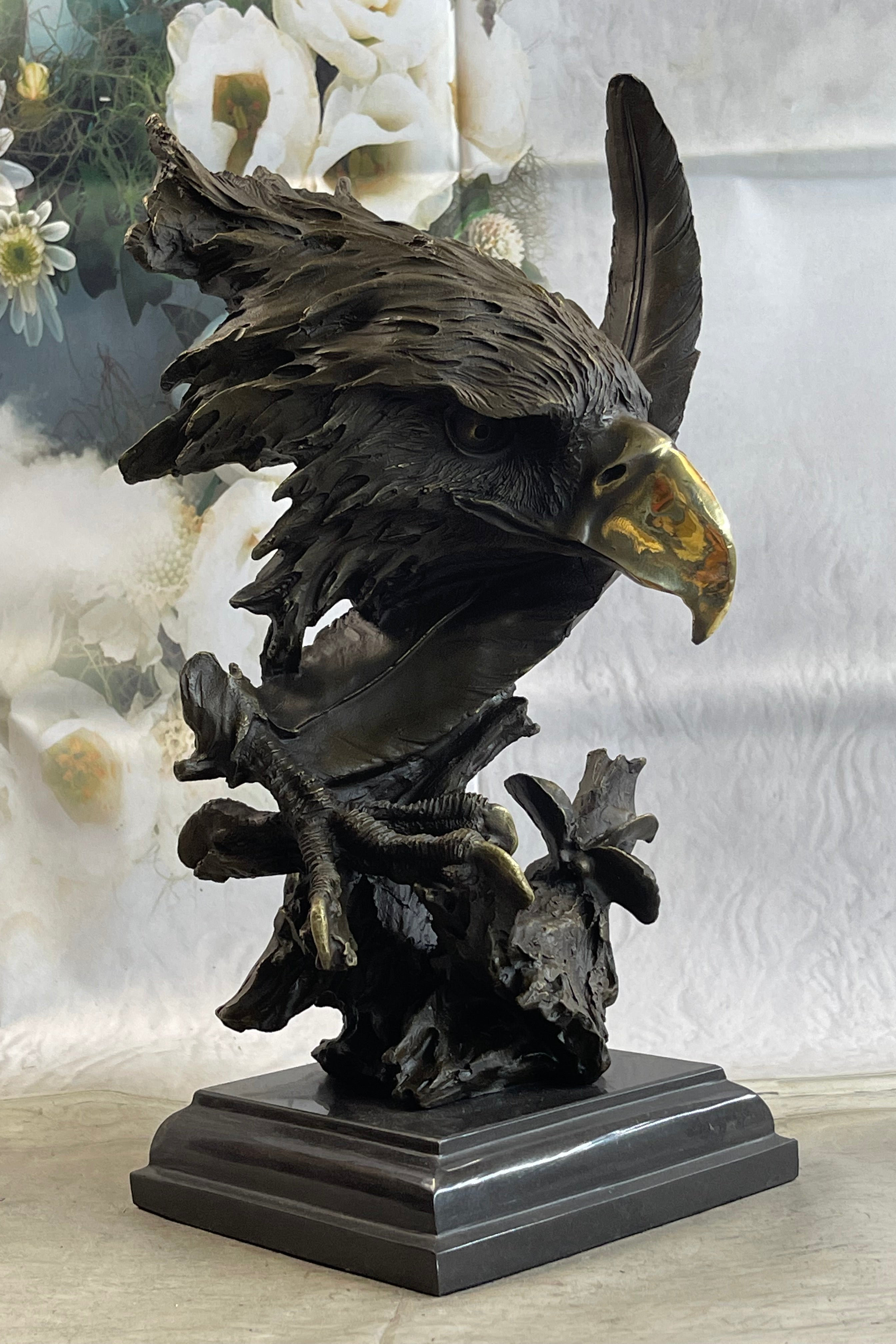 Loon Peak® Abony Abstract Eagle Bust W/ Talon And Feather Bronze Statue ...