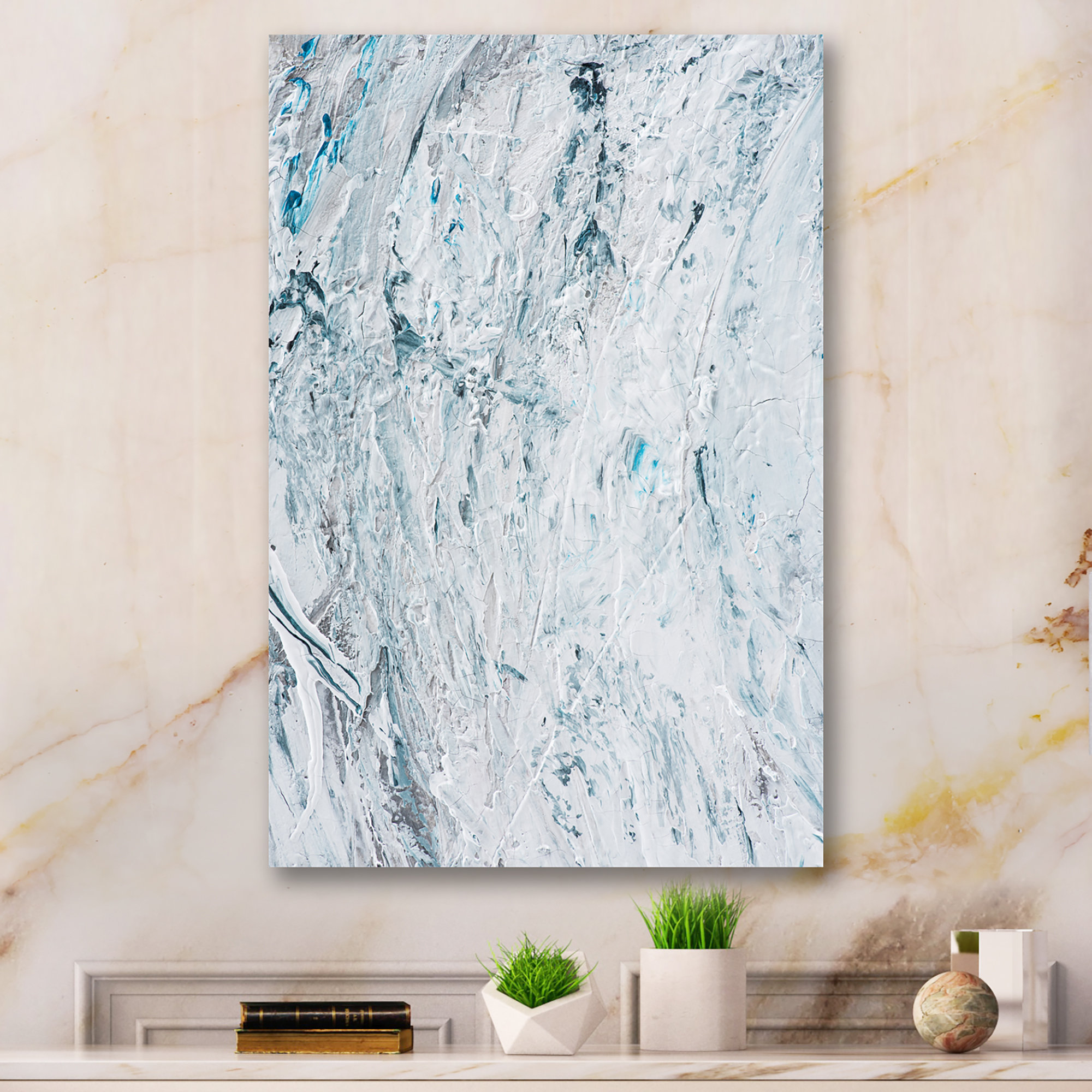 Wrought Studio™ Light Blue And White Brush Strokes IV -Traditional ...