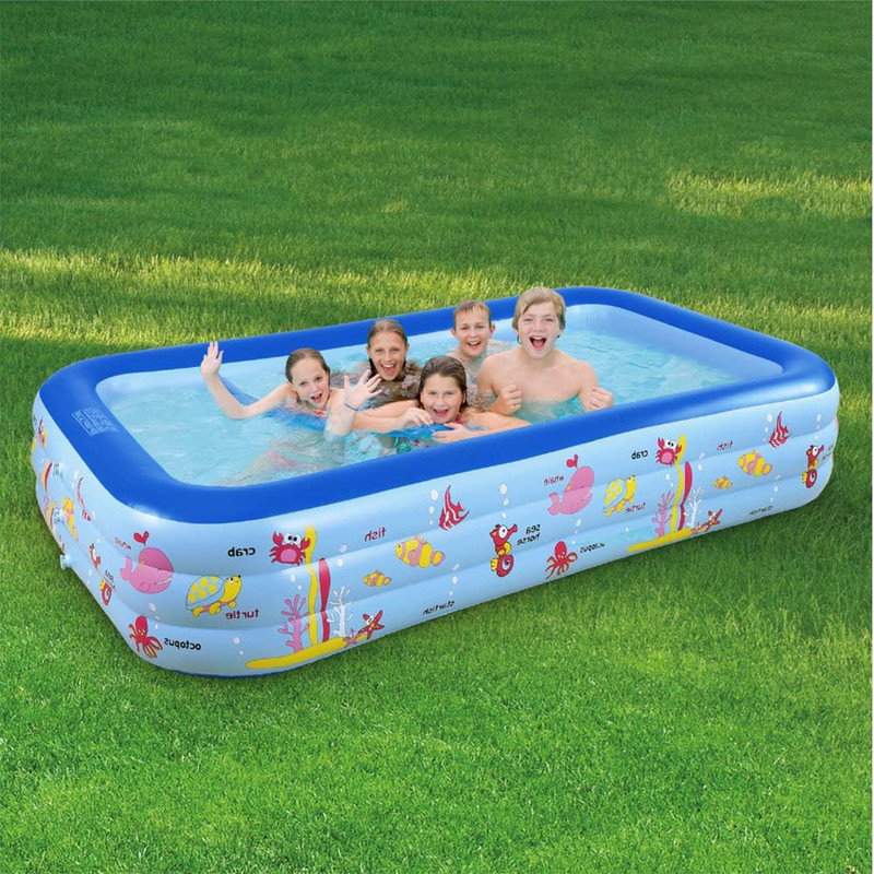 Novond Inflatable Swimming Pool, Family Kiddie Pool, 117" x 66" x 21 ...