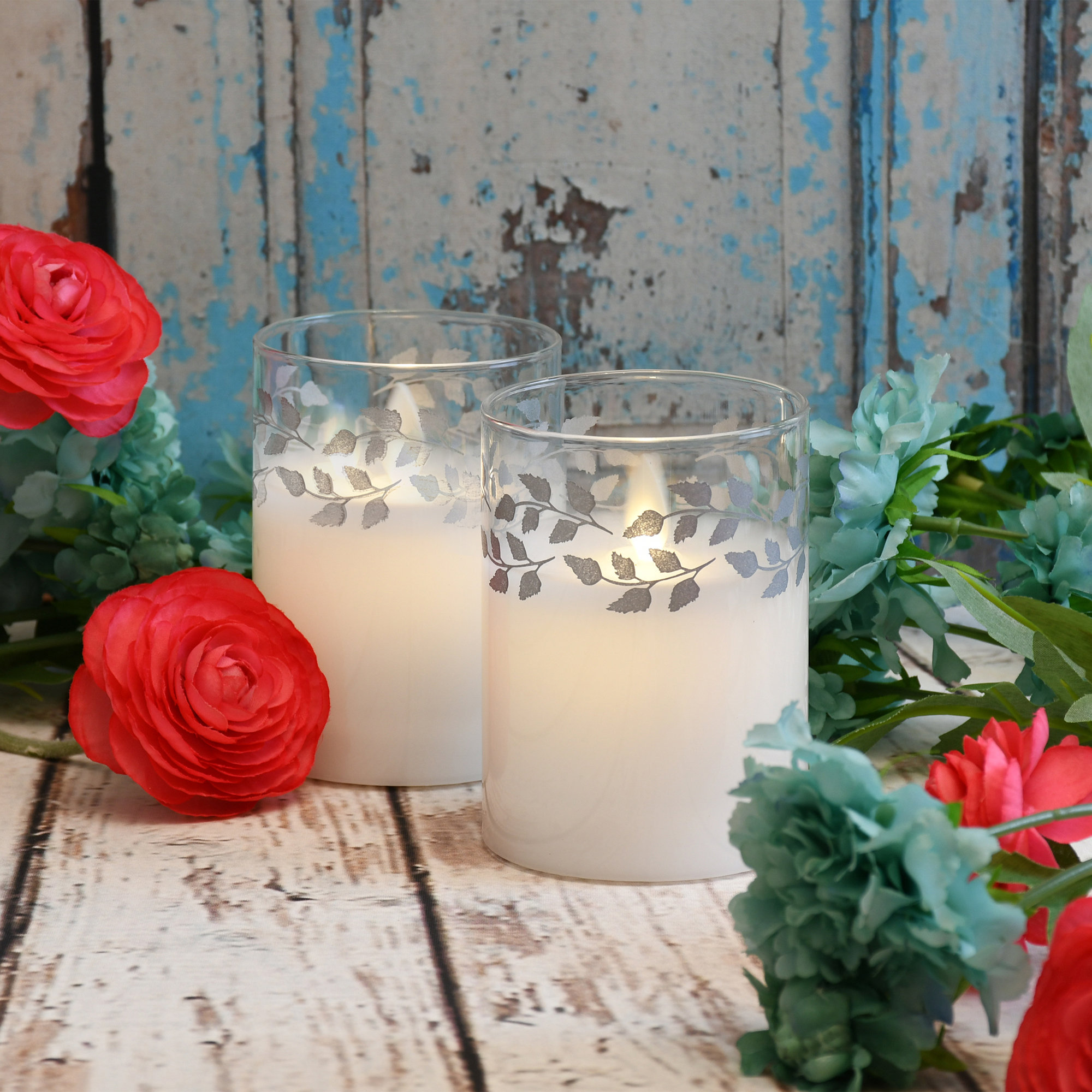Red Barrel Studio® Battery Operated LED Glass Candles with Flickering ...
