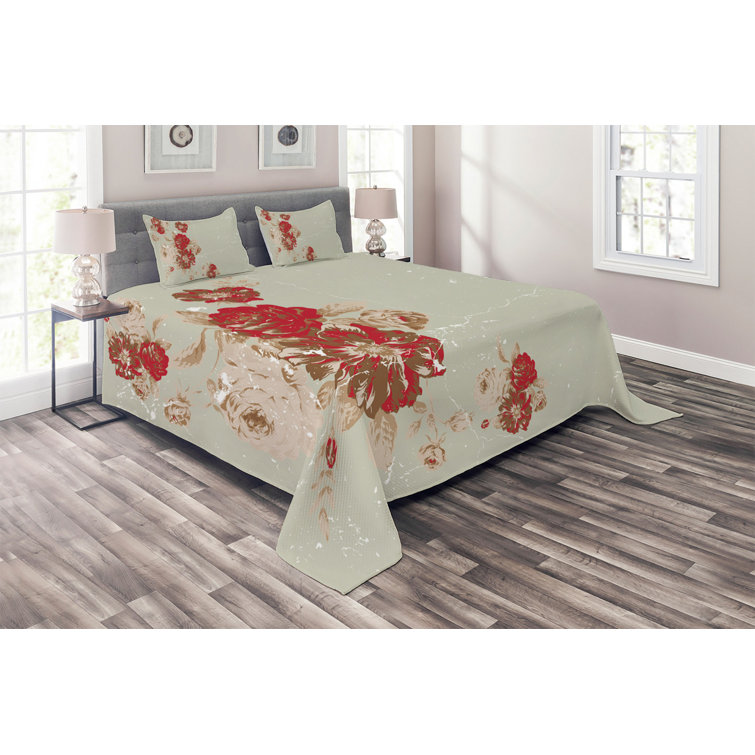 Ambesonne Floral Coverlet Set | Wayfair