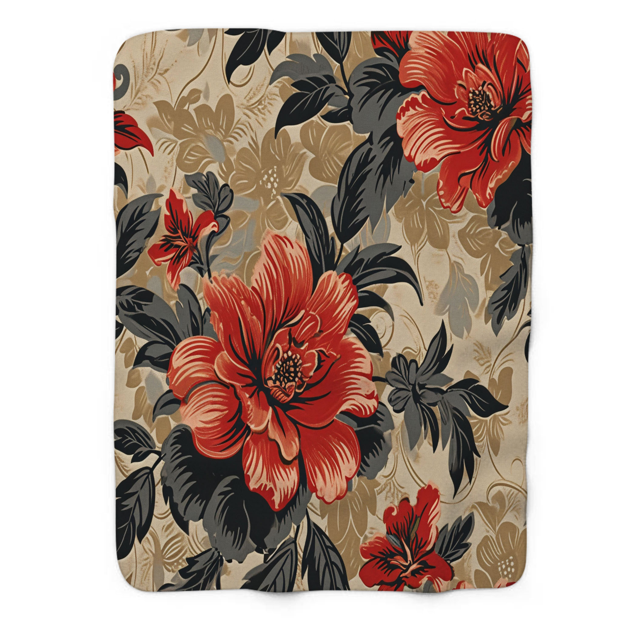 MentionedYou Ornate Overlay - 1 Piece Premium Sherpa Blanket Throw ...