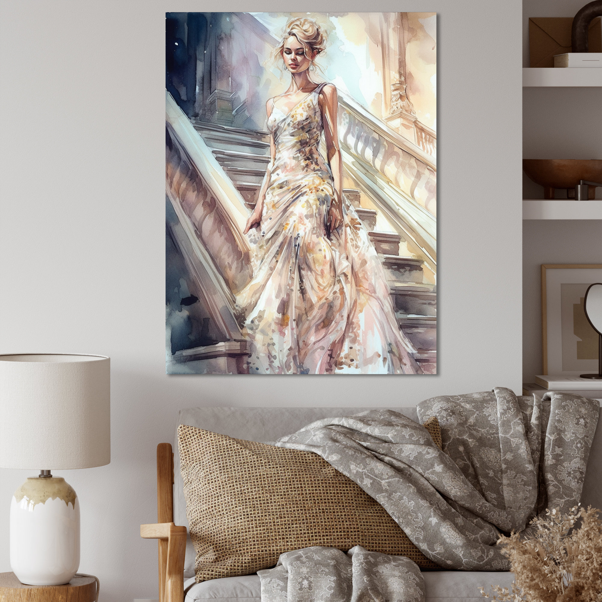 House of Hampton Fashionable Girl Modelling IV - Woman Romantic Wall ...