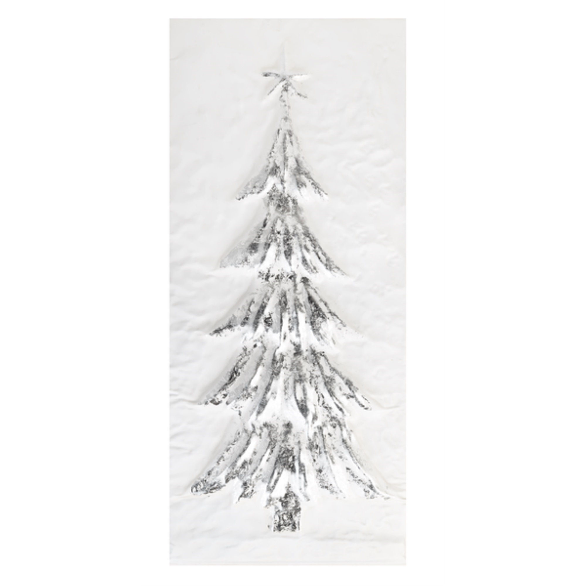 The Holiday Aisle® White With Silver Embossed Christmas Tree Wall Décor ...