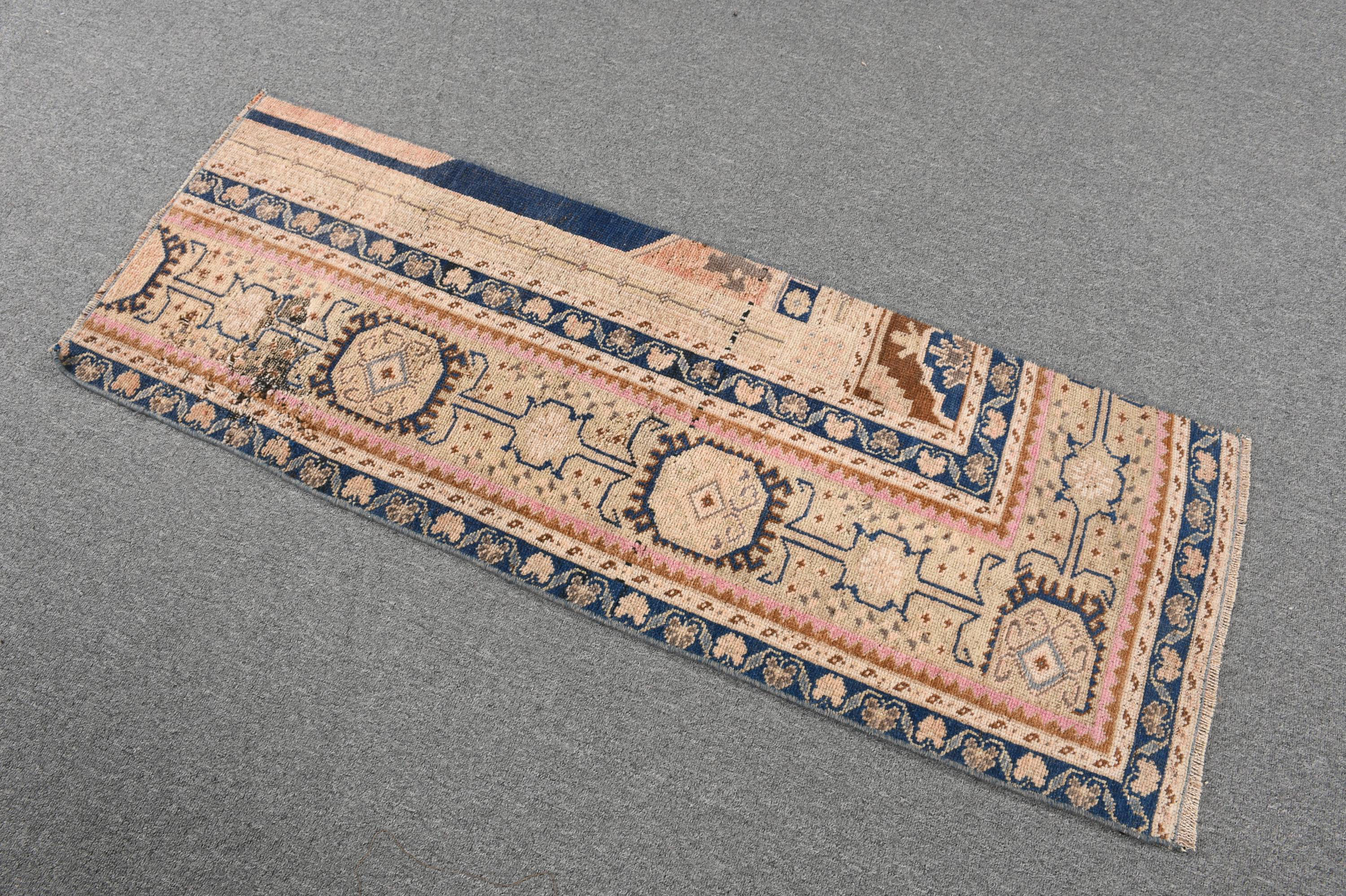 Bungalow Rose Vintage Turkish Door Mat with Rich Blue Tones and ...